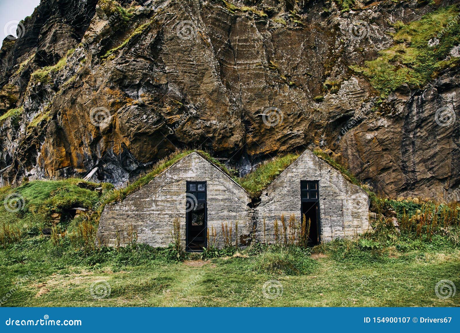 Ruins of Icelandic Traditional House and Barn. Stock Image - Image of ...