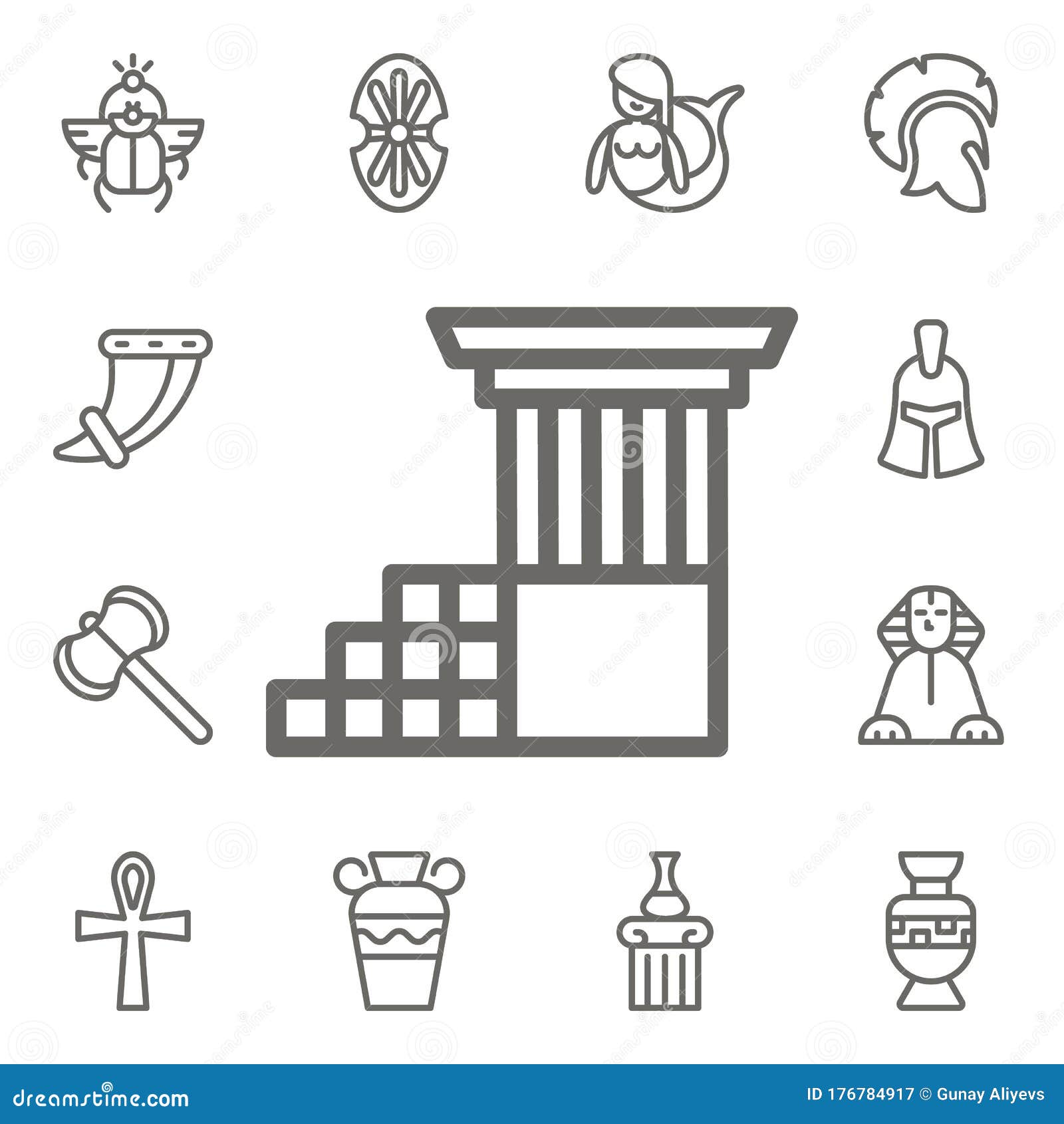 Ruins Icon. Mythology Icons Universal Set for Web and Mobile Stock ...