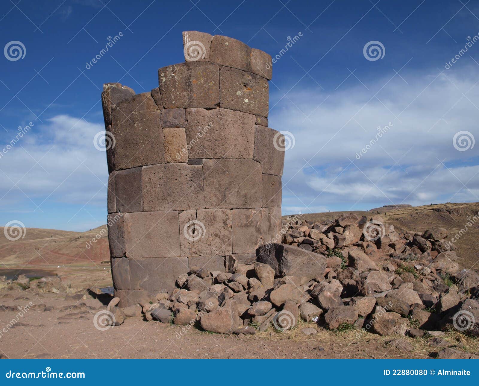 Ruins of Inca tower stock photo. Image of puno, peruvian - 22880080