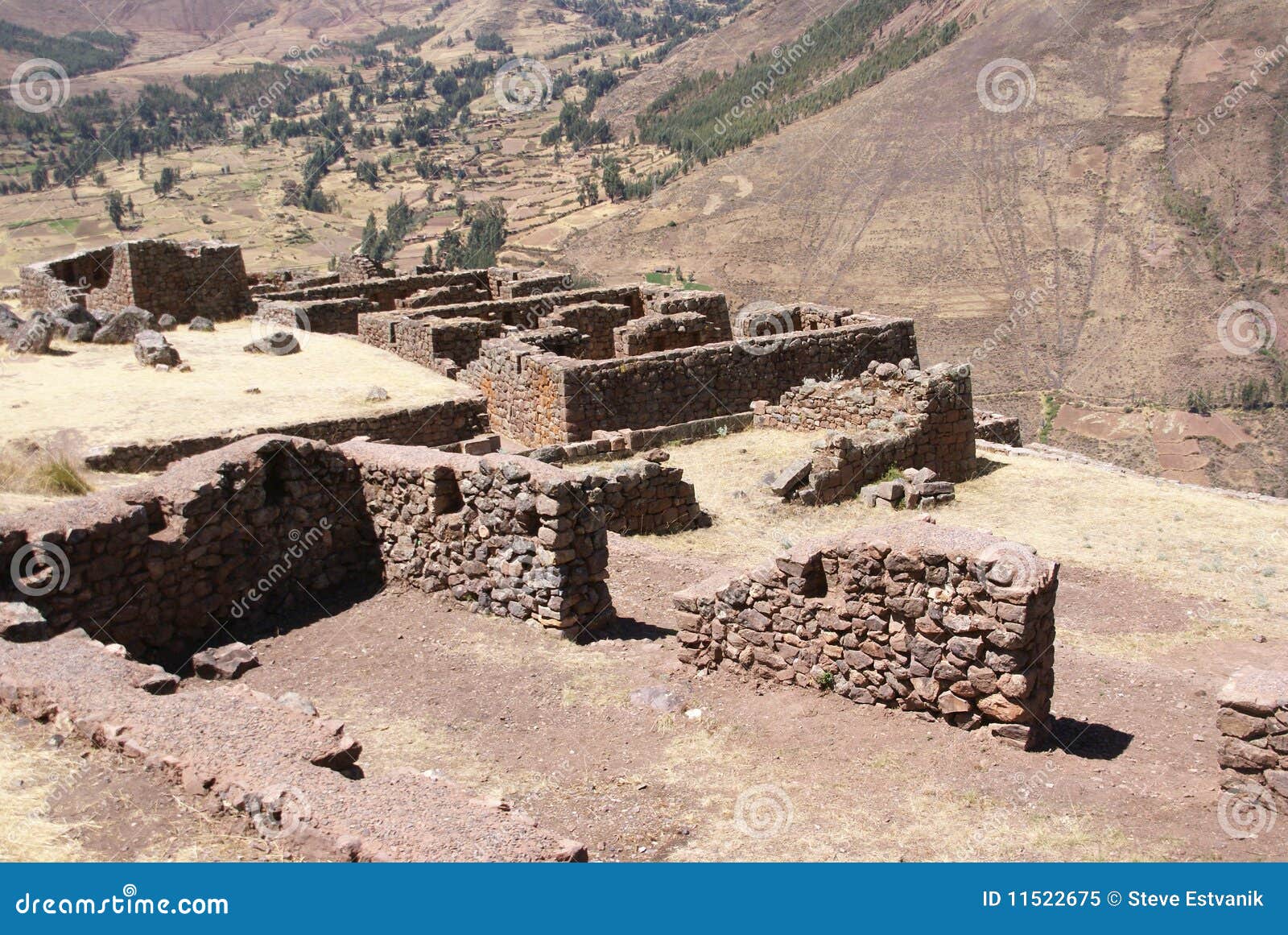 Inca Village Ruins In Peruvian Andes Stock Photo | CartoonDealer.com ...