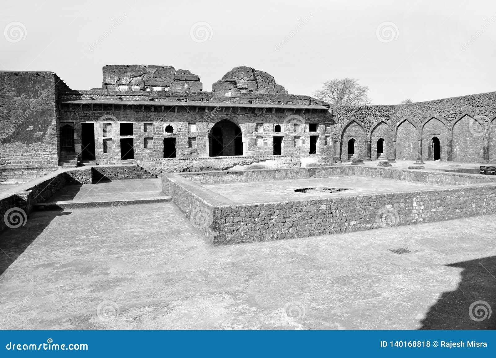 Ruins Inside Mandu Palace Complex Stock Photo - Image of buildings ...