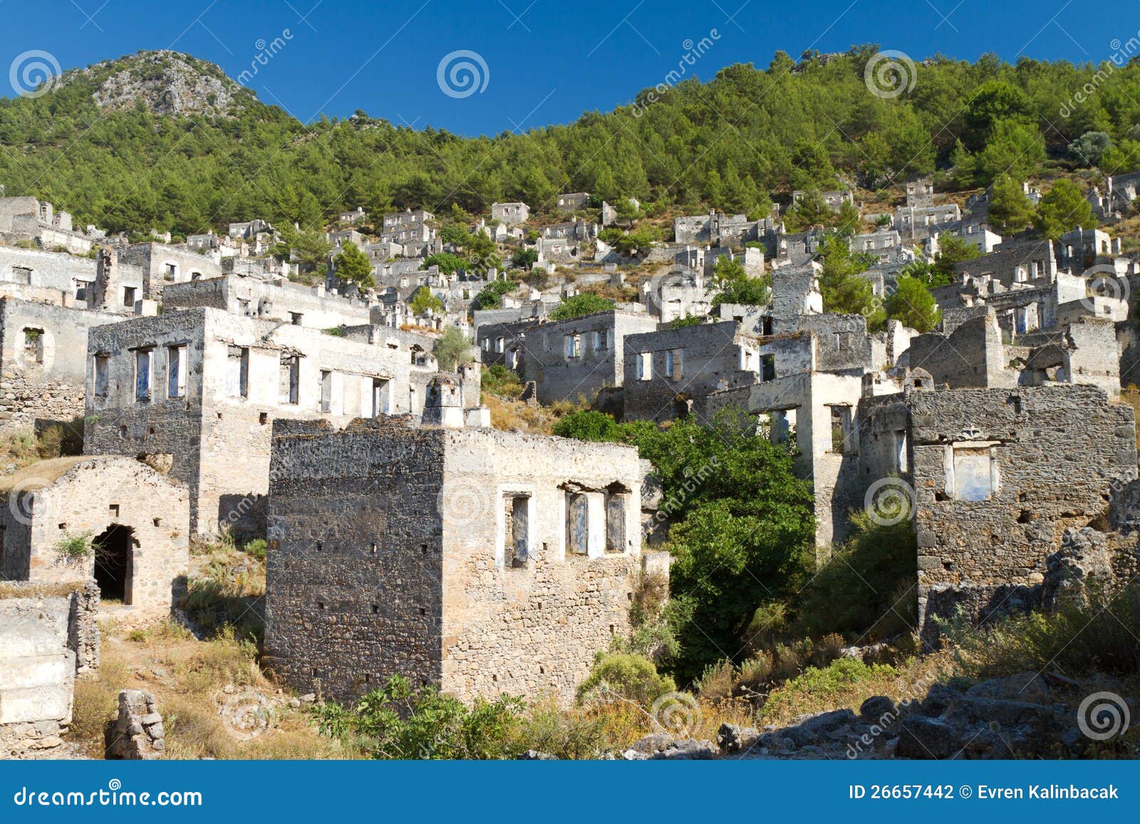 Ruins of Kayakoy, Fethiye stock photo. Image of karmylissos - 26657442