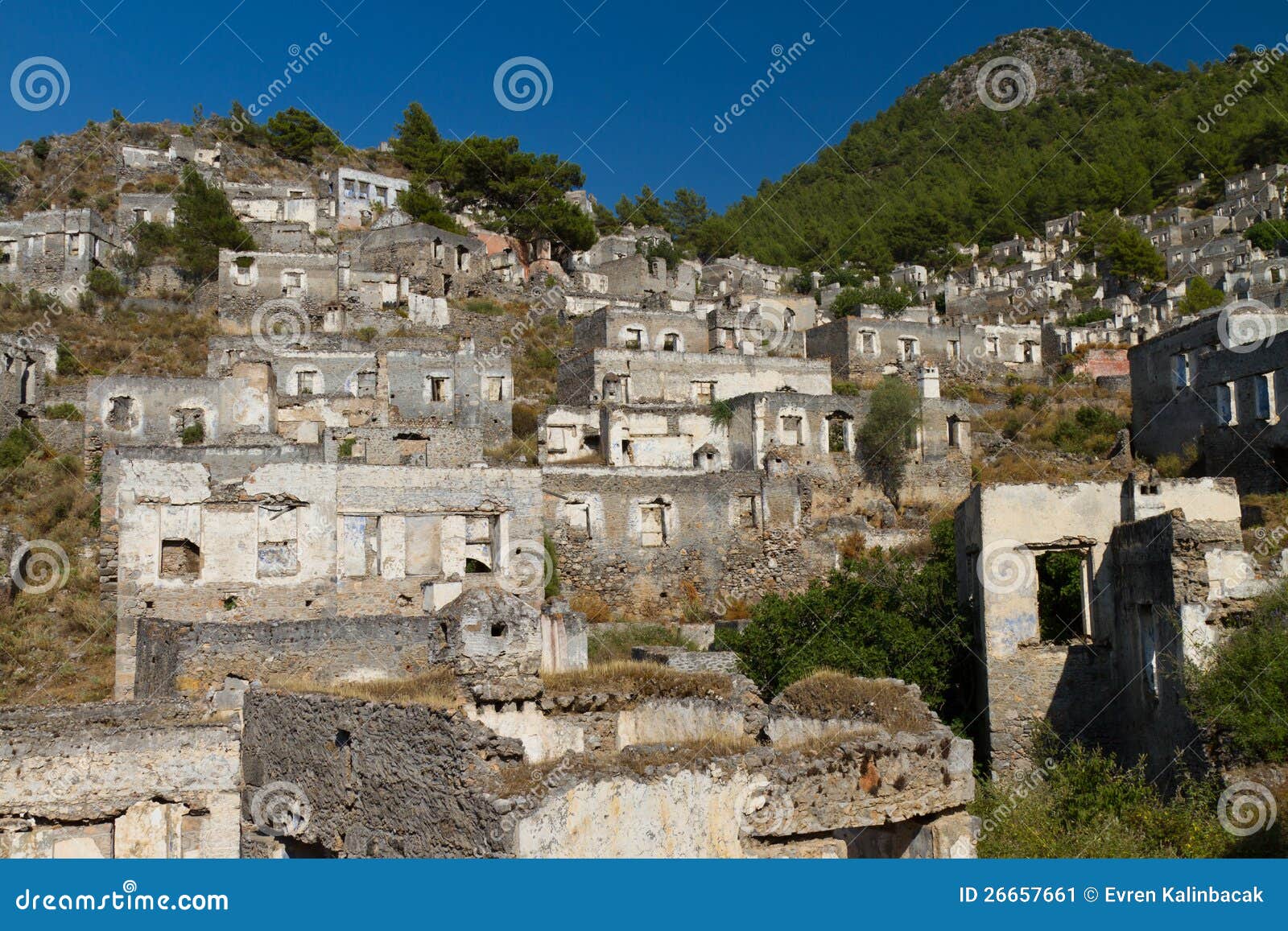Ruins of Kayakoy, Fethiye stock image. Image of stone - 26657661