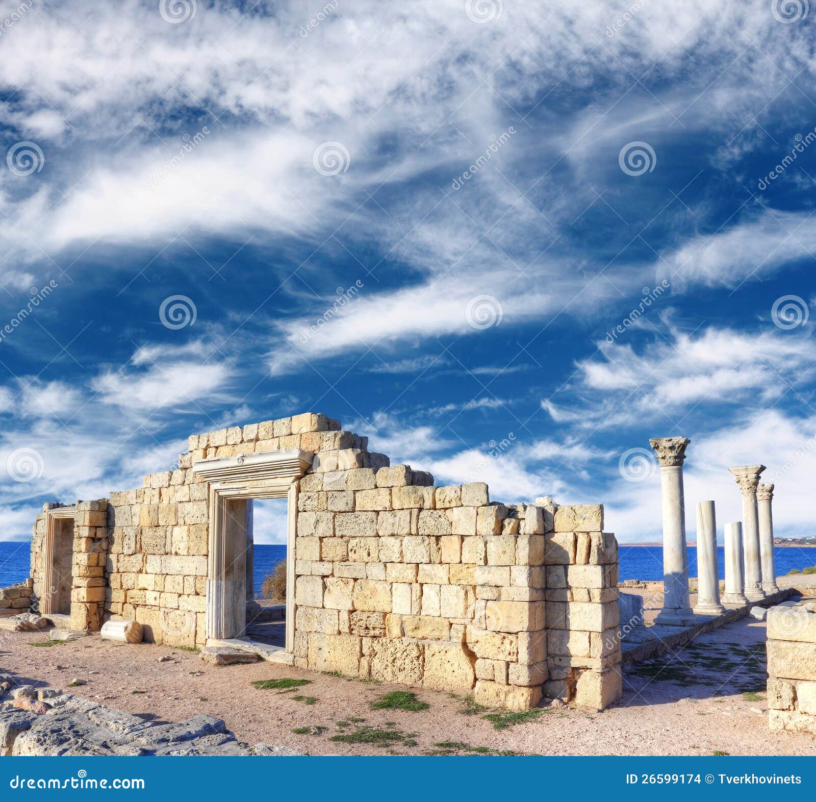 Ruins of Khersones stock photo. Image of outdoors, dramatic - 26599174
