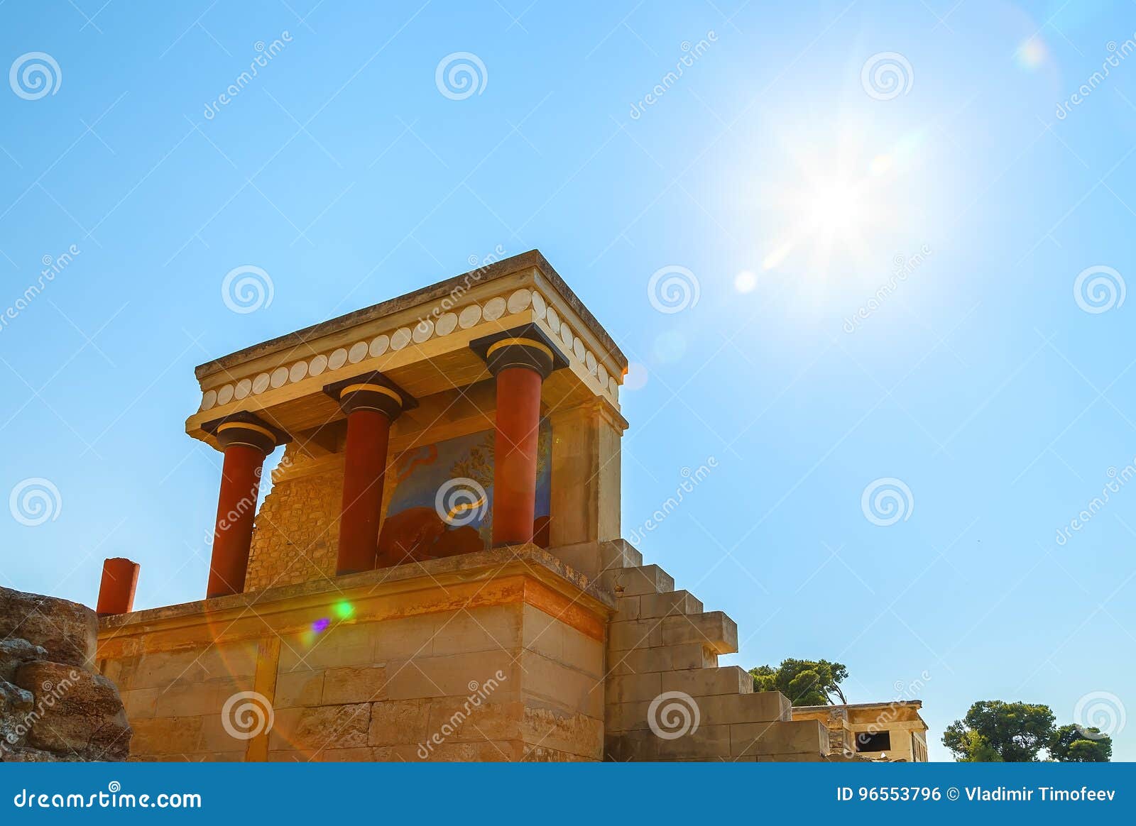 Ruins of the Knossos Palace at Crete, Greece Stock Photo - Image of ...