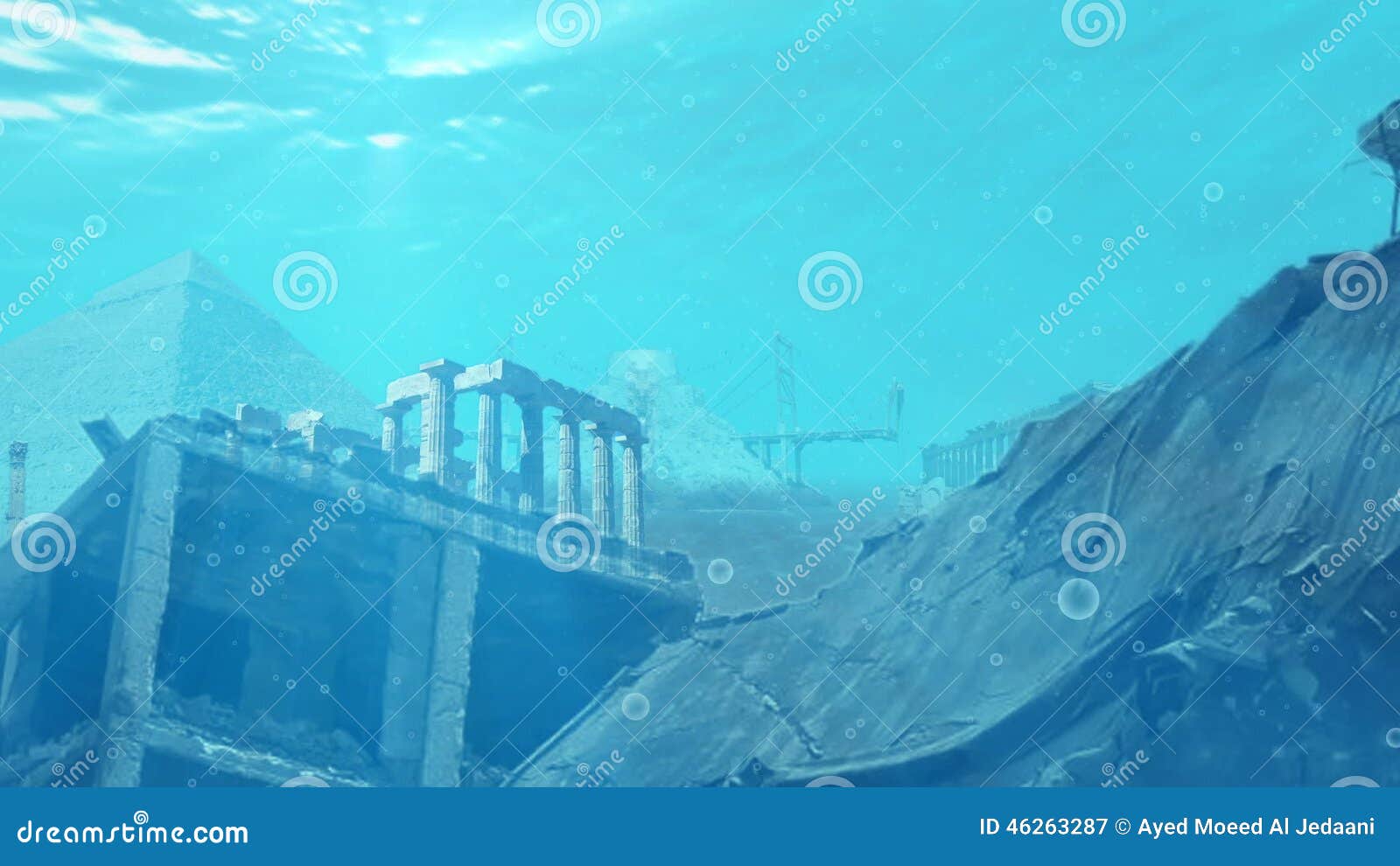Ruins Landmarks Submerged Underwater Stock Video - Video of sandy ...