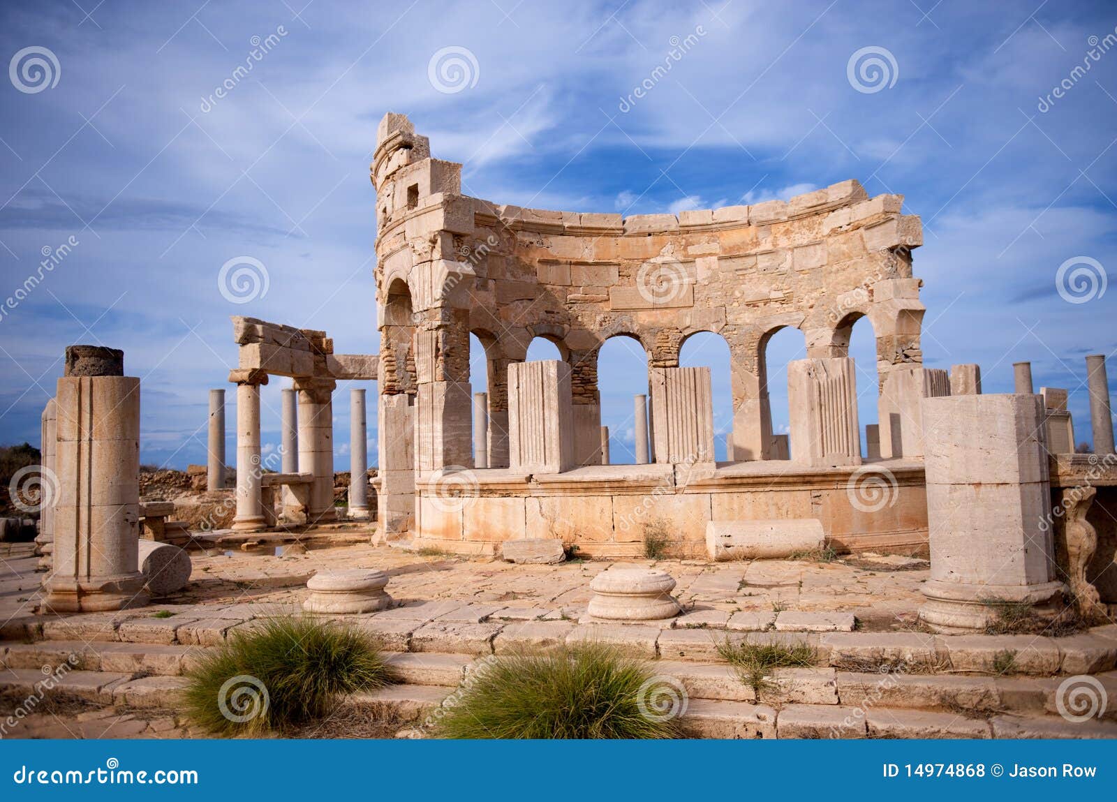 Ruins of Leptis Magna stock photo. Image of carthagian - 14974868