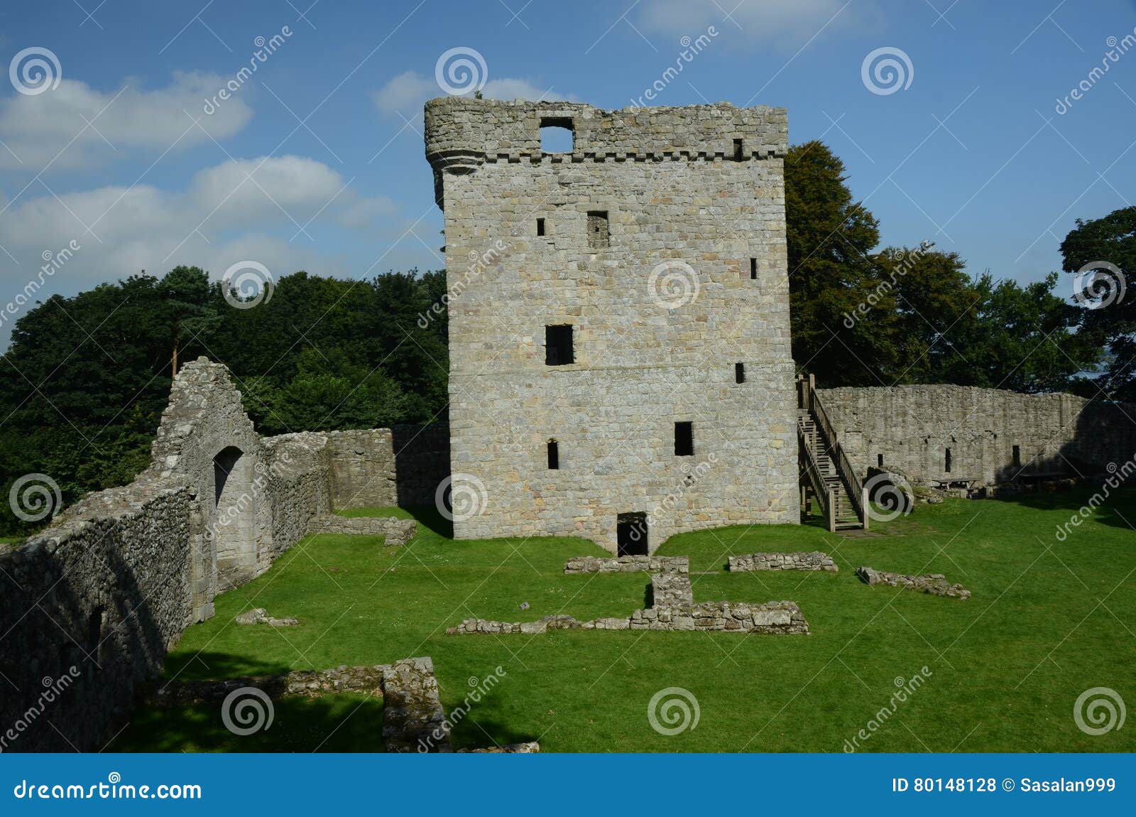 Ruins of Loch Leven Castle stock photo. Image of courtyard - 80148128