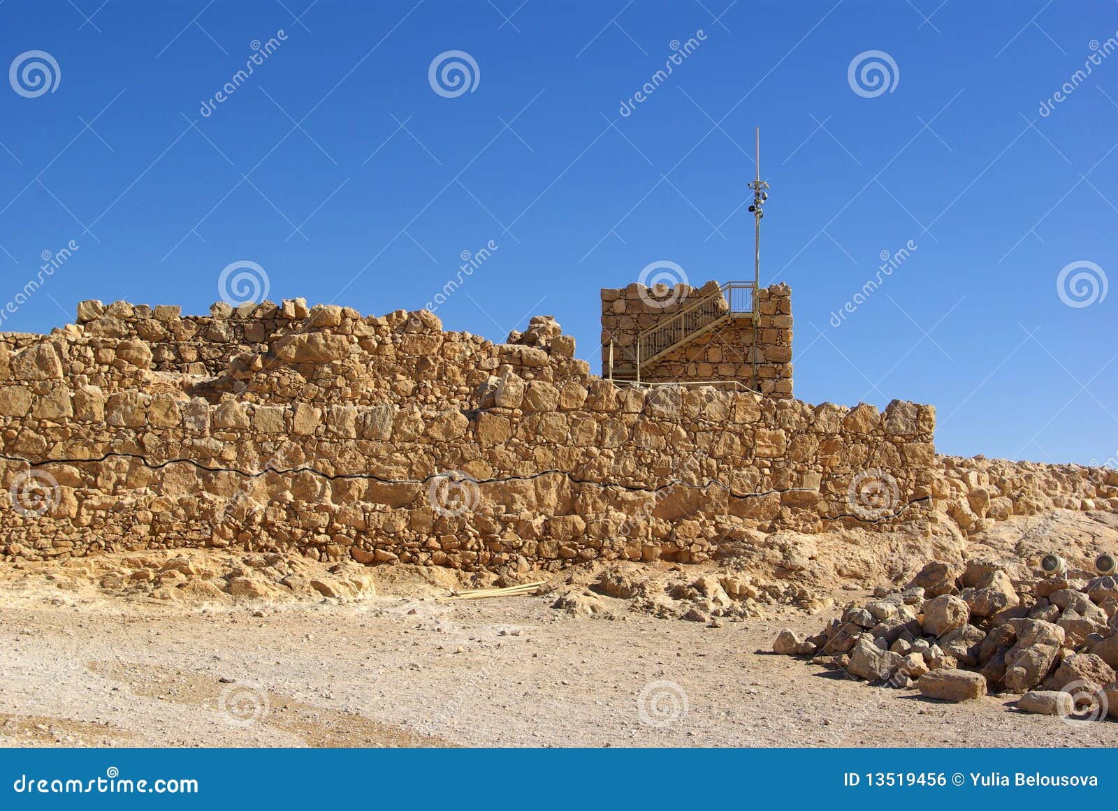 Ruins of Masada fortress stock photo. Image of rock, masada - 13519456