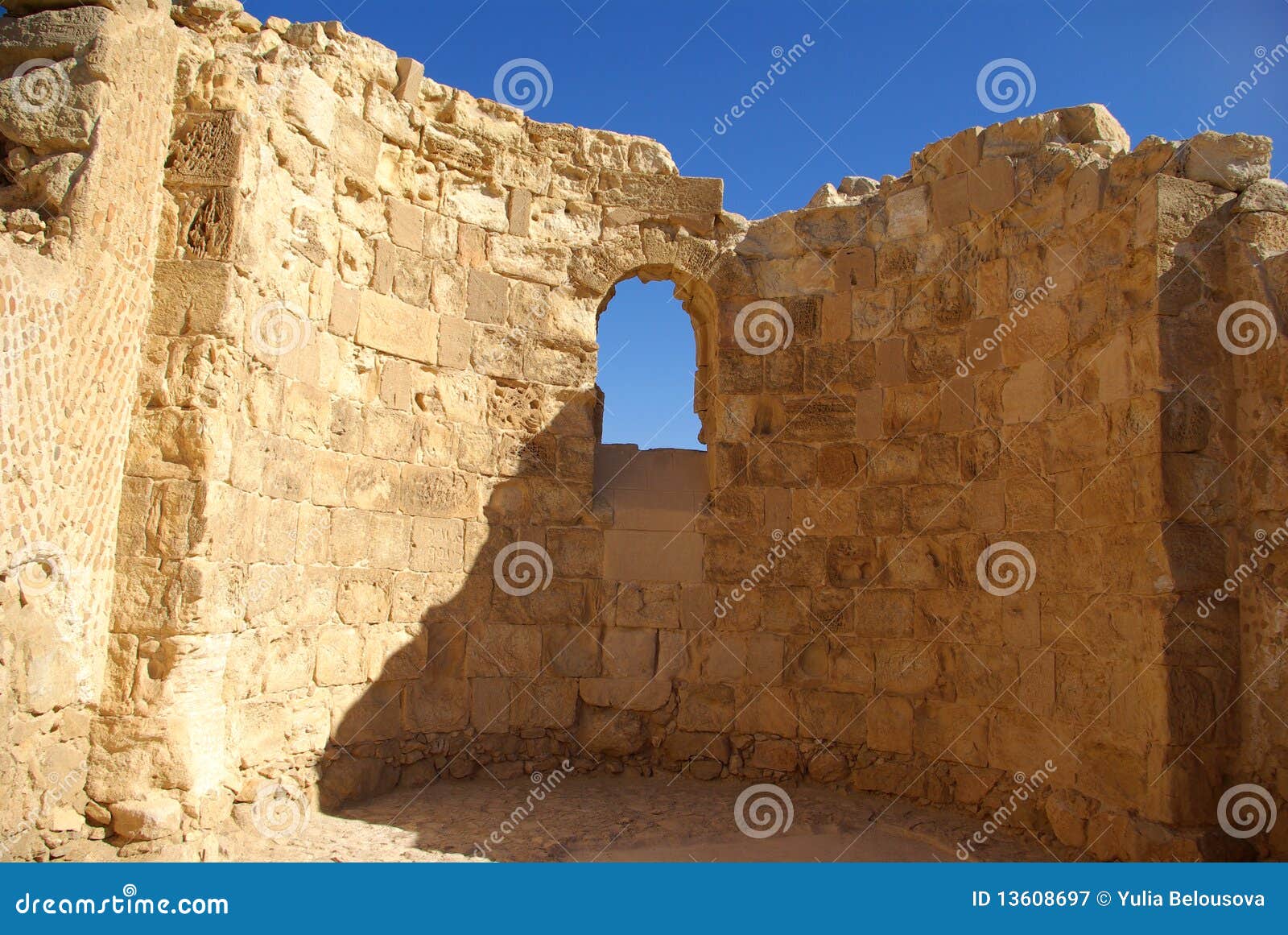 Ruins of Masada fortress stock image. Image of ancient - 13608697