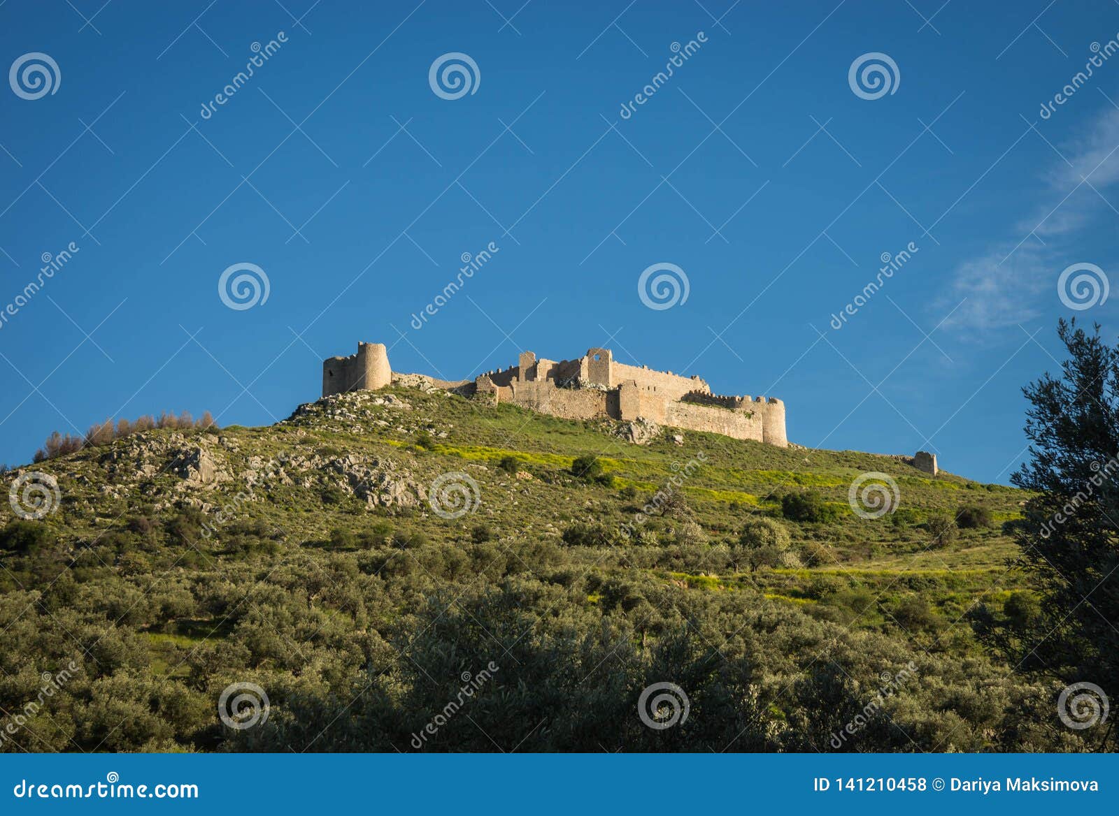 Ruins of Medieval Castle in Argos on Peloponnese in Greece Stock Photo ...