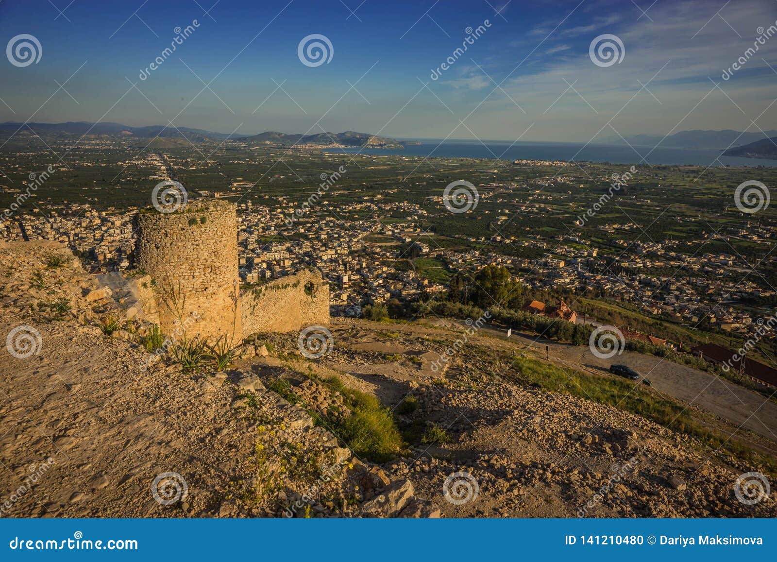 Ruins of Medieval Castle in Argos on Peloponnese in Greece Stock Photo ...