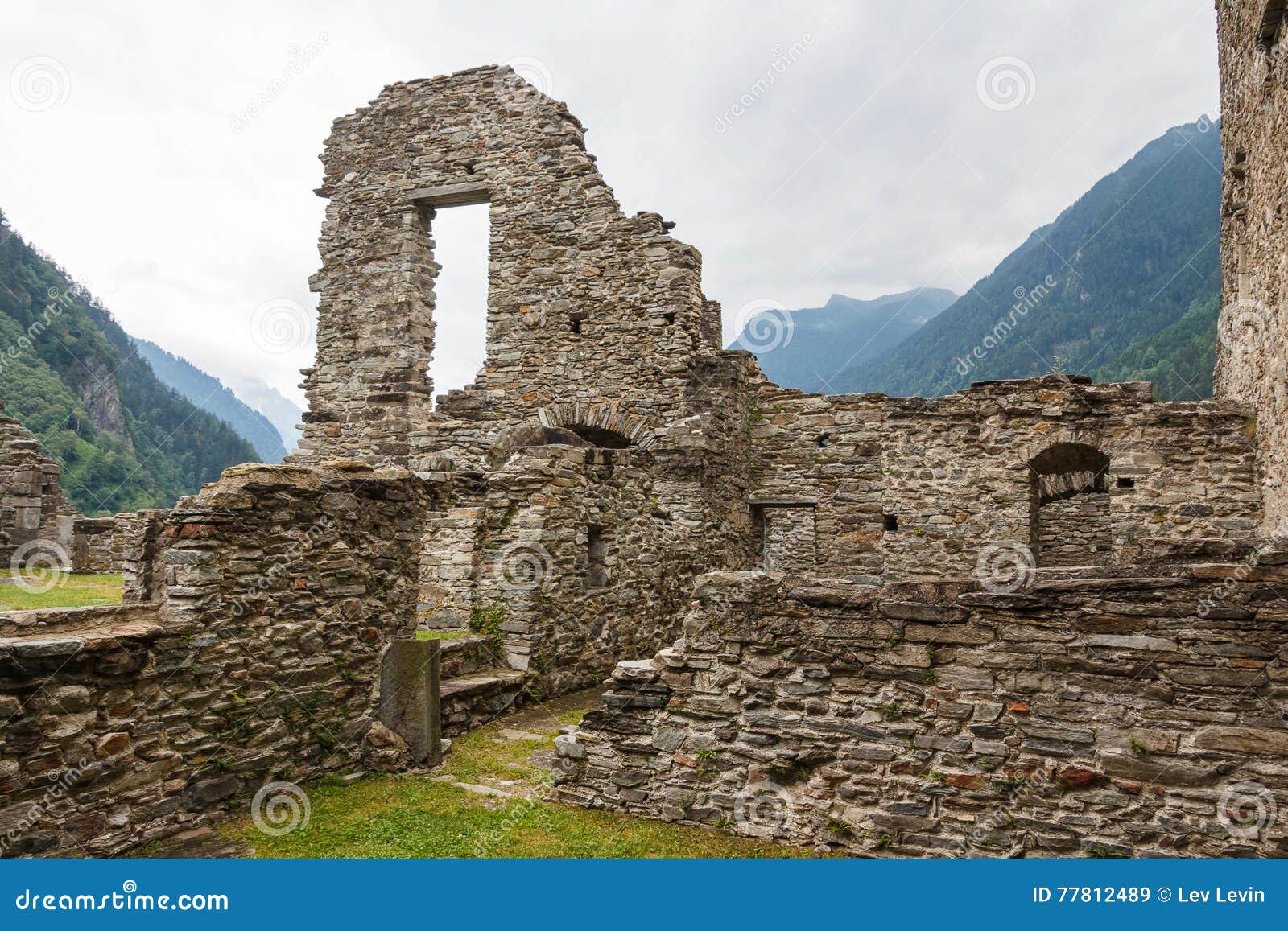 Ruins of the Medieval Castle of Mesocco Stock Image - Image of ...