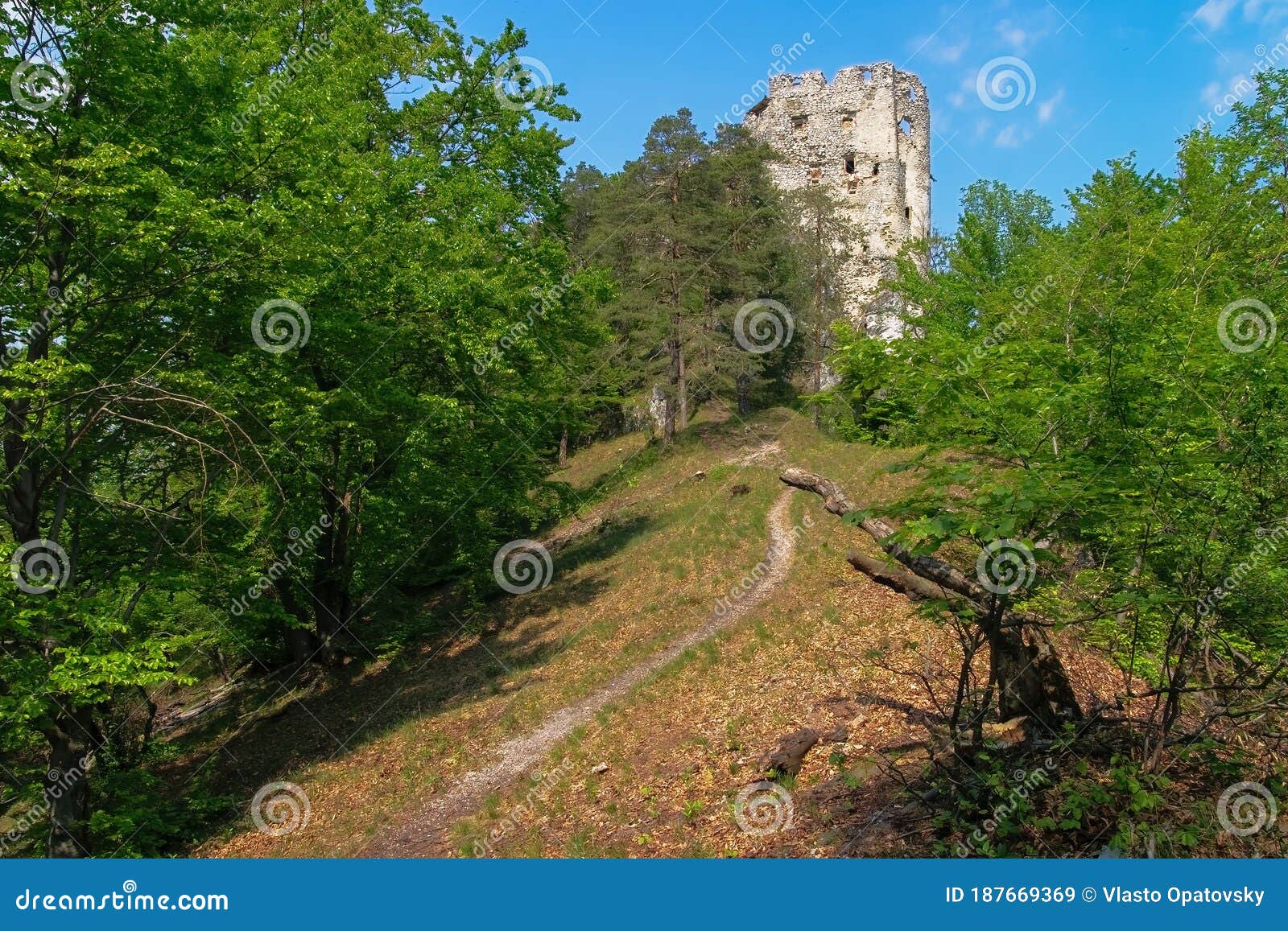 Ruins of Medieval Castle Uhrovec Stock Image - Image of building ...