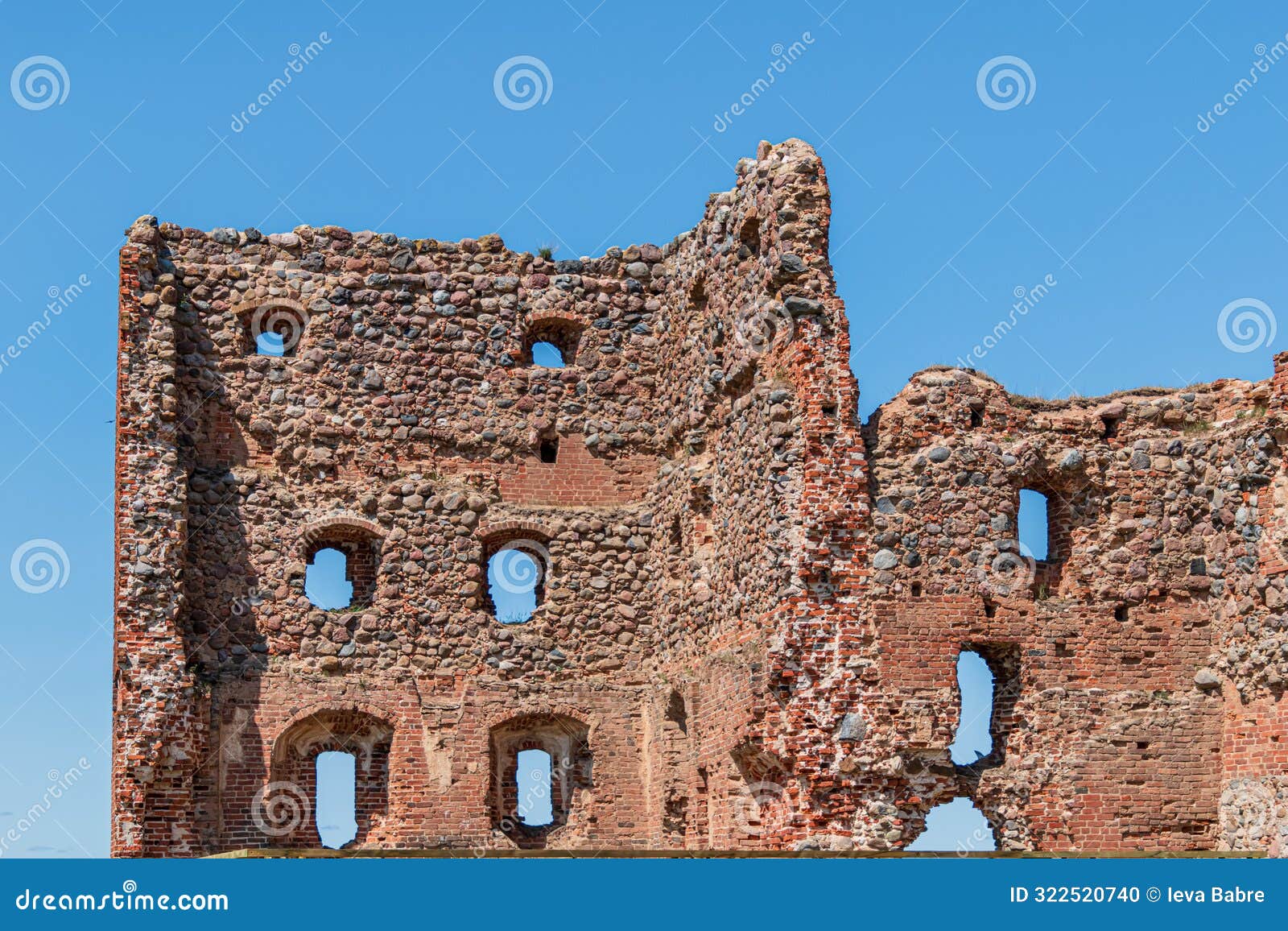 Ruins of a Medieval Fortress with Several Window Openings Stock Photo ...