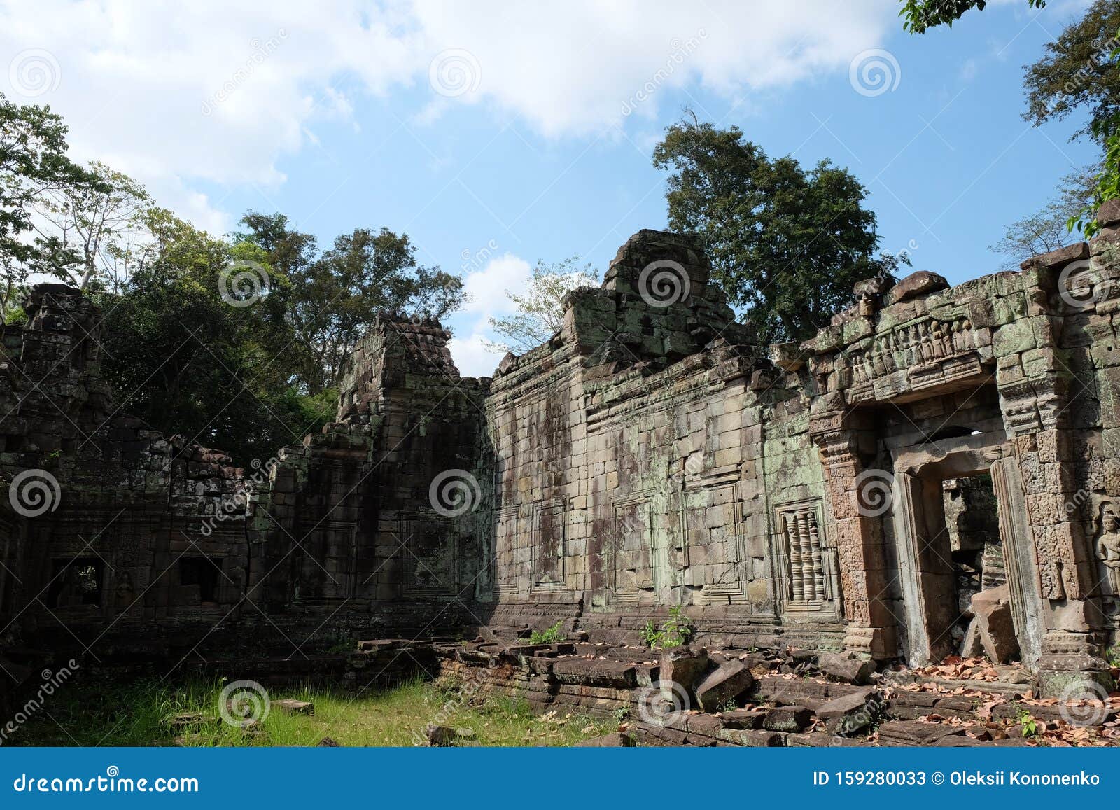 The Ruins of Medieval Stone Buildings in Cambodia. Dilapidated Old ...