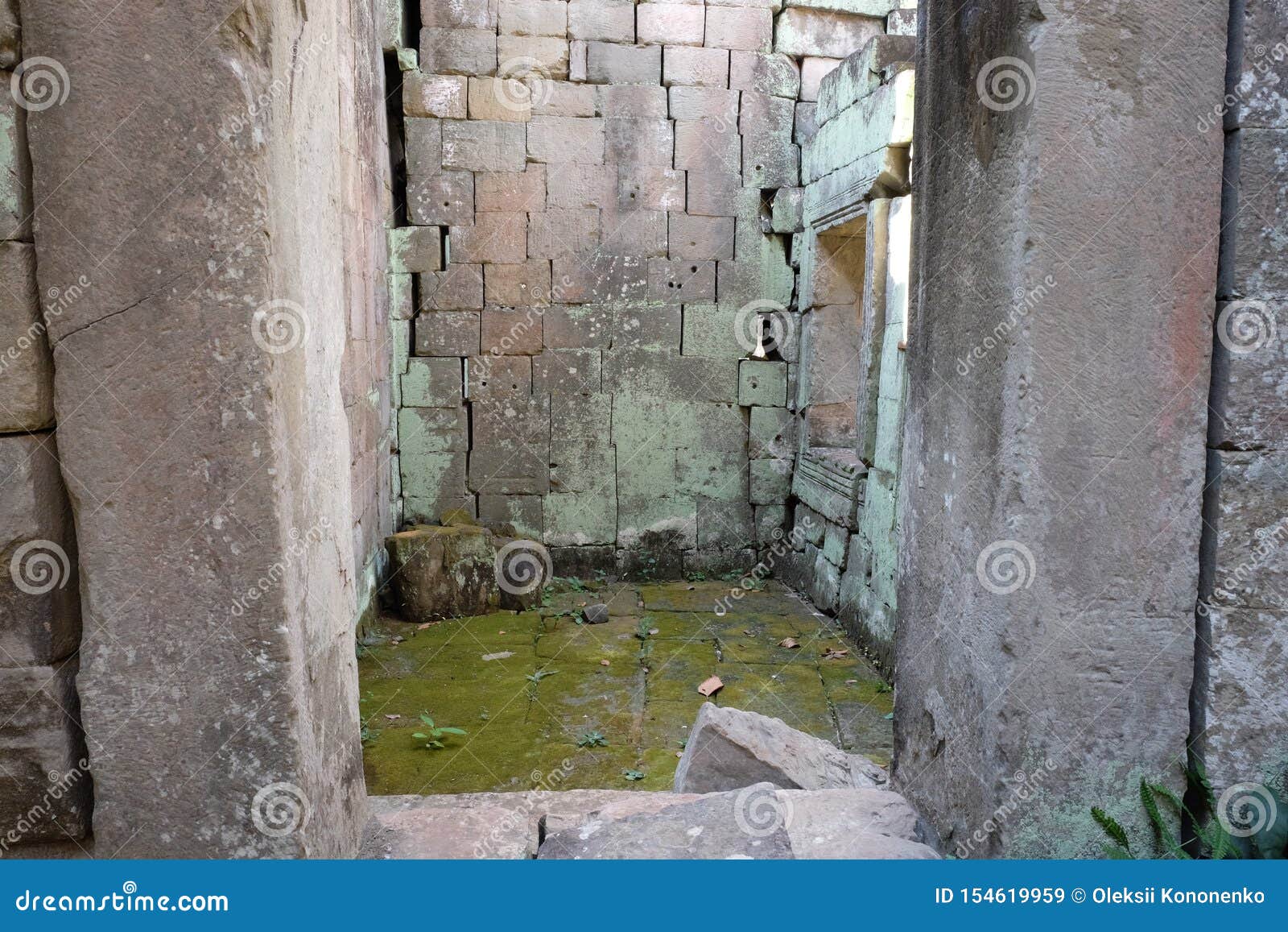 Ruins of a Medieval Stone House. Ancient Ruins Covered with Moss Stock ...