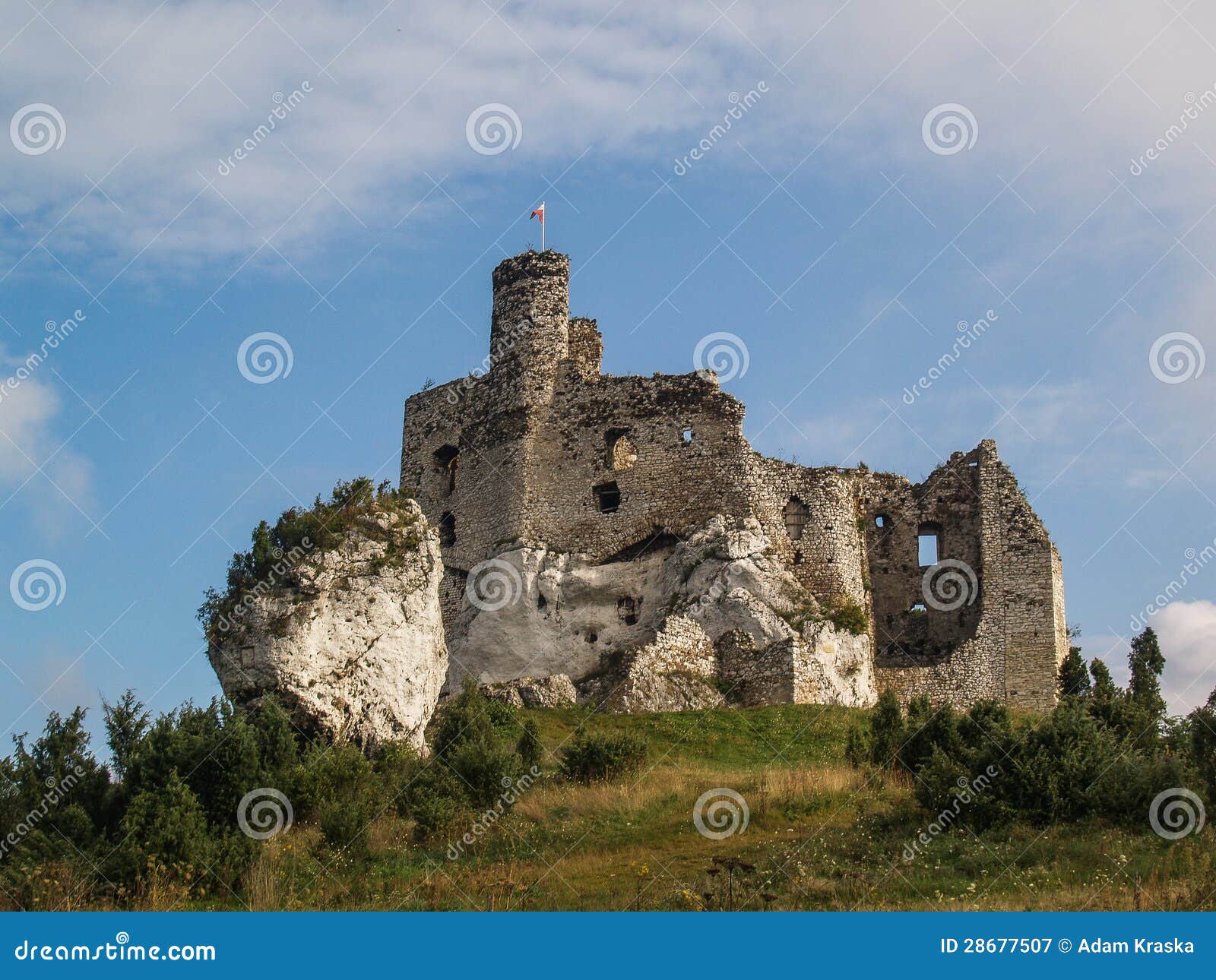 Ruins Medival Castle in Mirow, Poland Stock Image - Image of castle ...