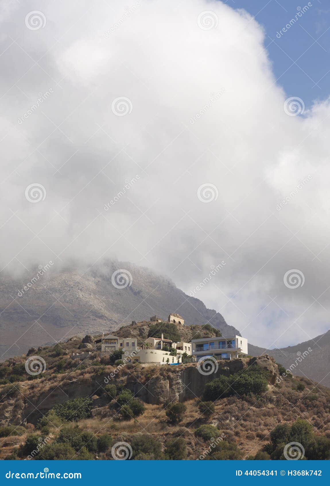 Ruins and Modern Houses in Crete. Greece Stock Image - Image of greece ...