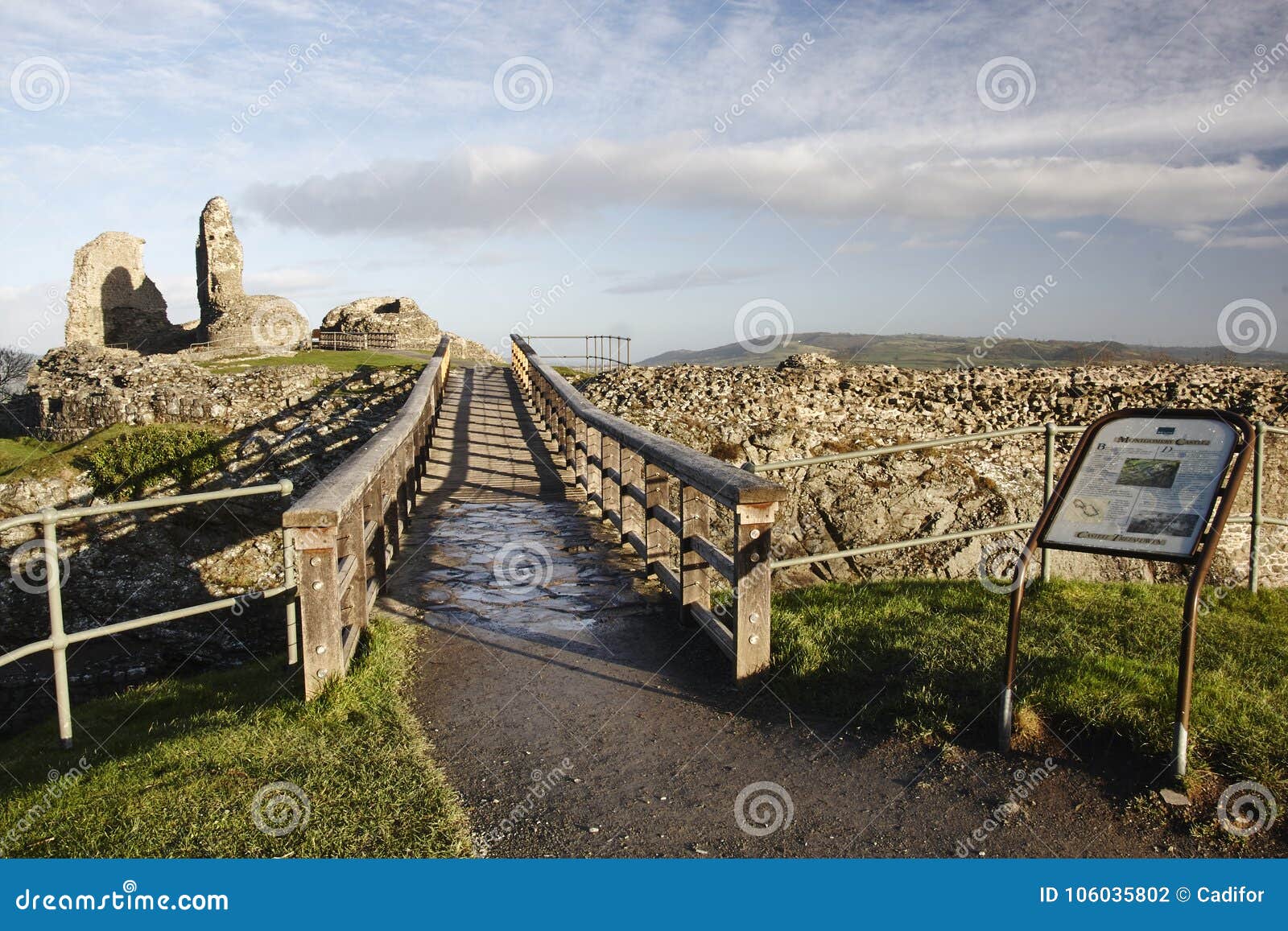 Montgomery Castle, stock photo. Image of bridge, stone - 106035802