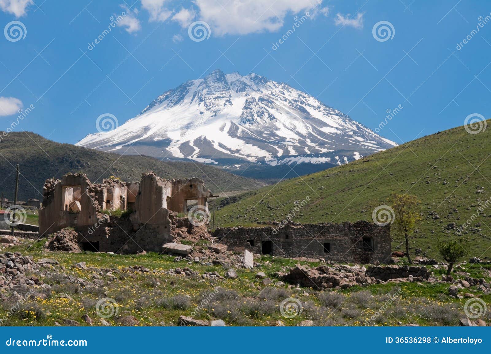 Ruins and Mount Hasan As Background (Turkey) Stock Photo - Image of ...