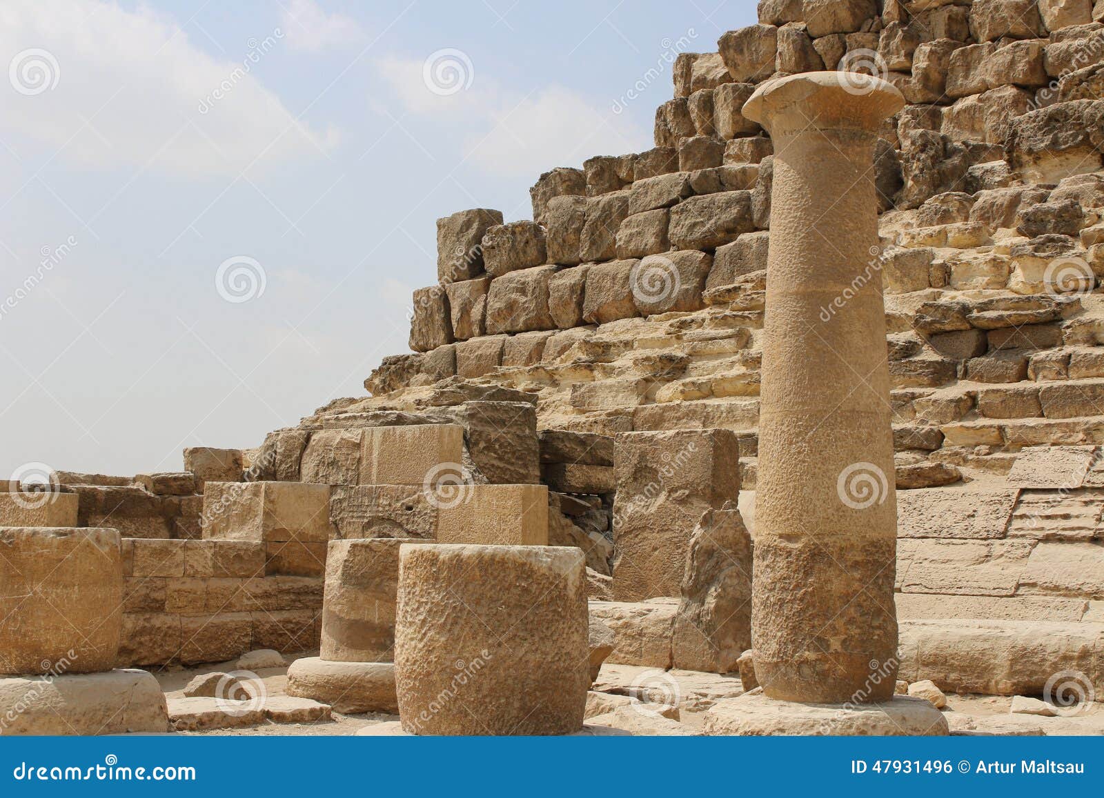 Ruins Near the Pyramids of Giza. Egypt Stock Photo - Image of geometric ...