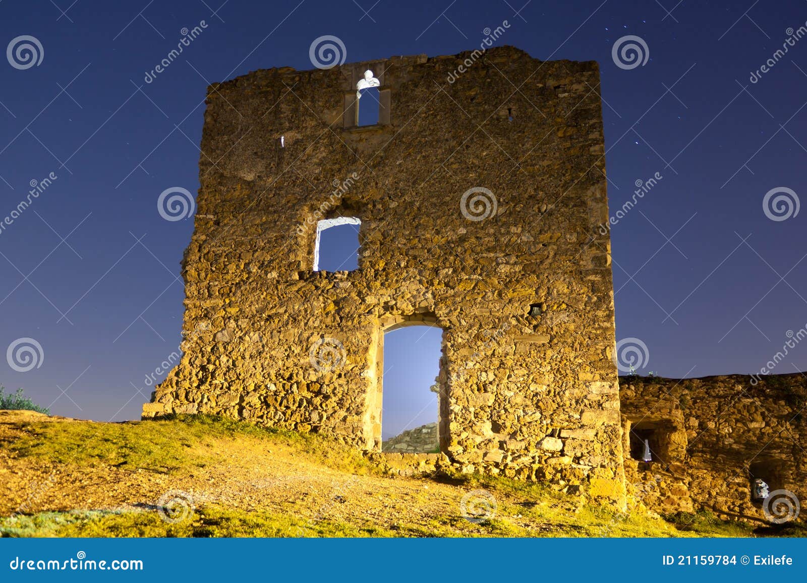 Ruins at night stock photo. Image of destruction, european - 21159784