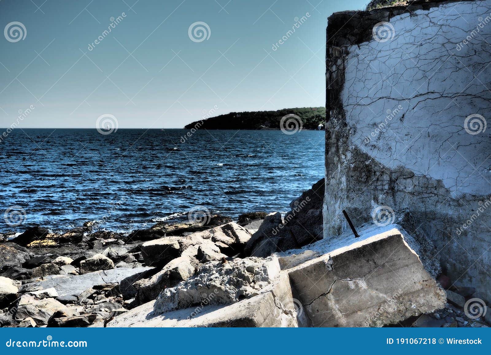 Ruins of an Old and Abandoned Building on the Beach Captured during the ...