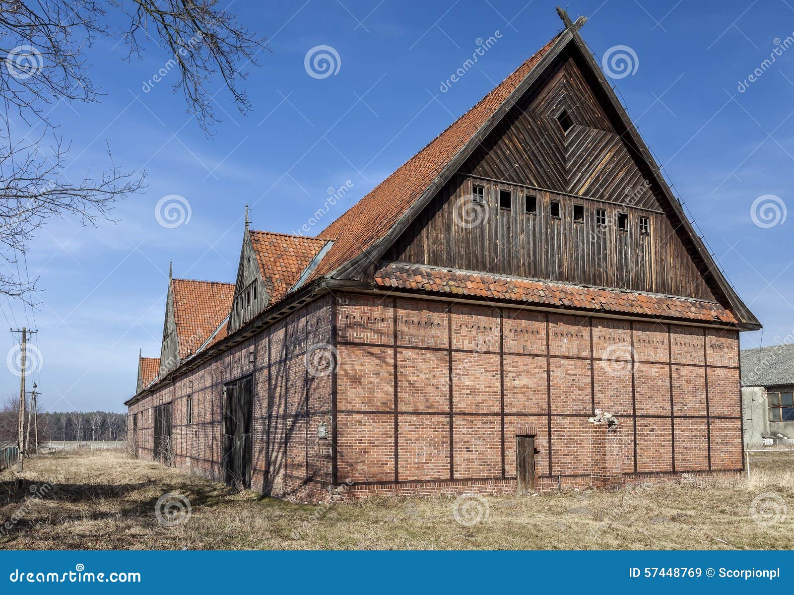 The Ruins of the Old Barn Buildings Stock Image - Image of farmland ...