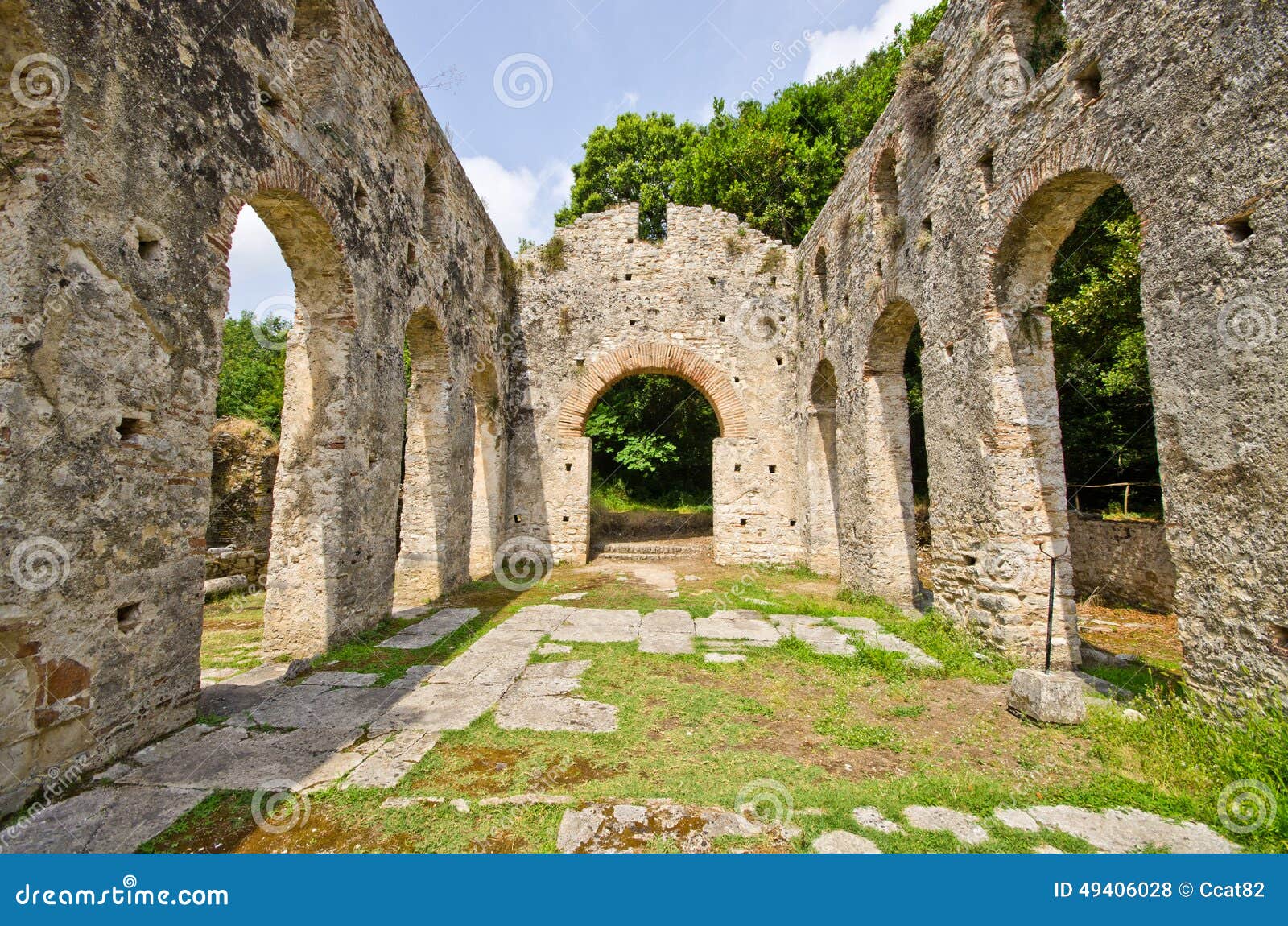 Ruins of Old Basilica in Butrint, Albania Stock Photo - Image of ...