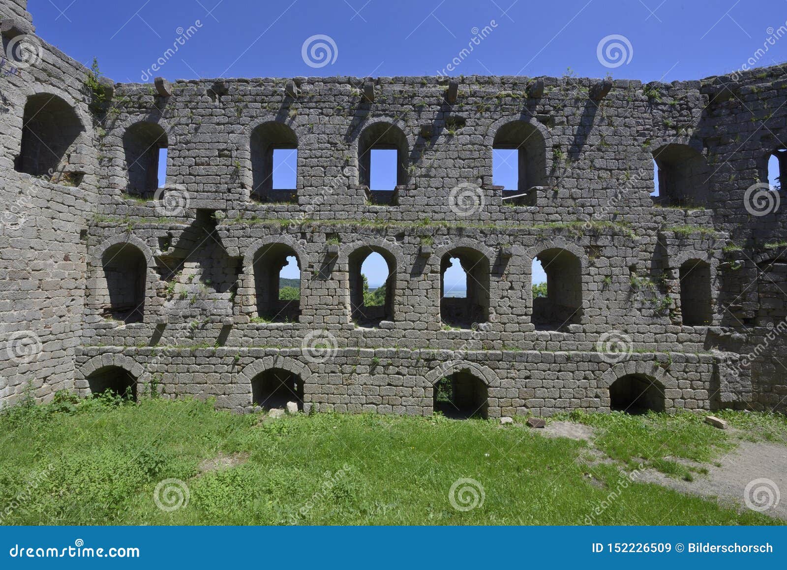 Ruins of an old castle. stock image. Image of fort, central - 152226509