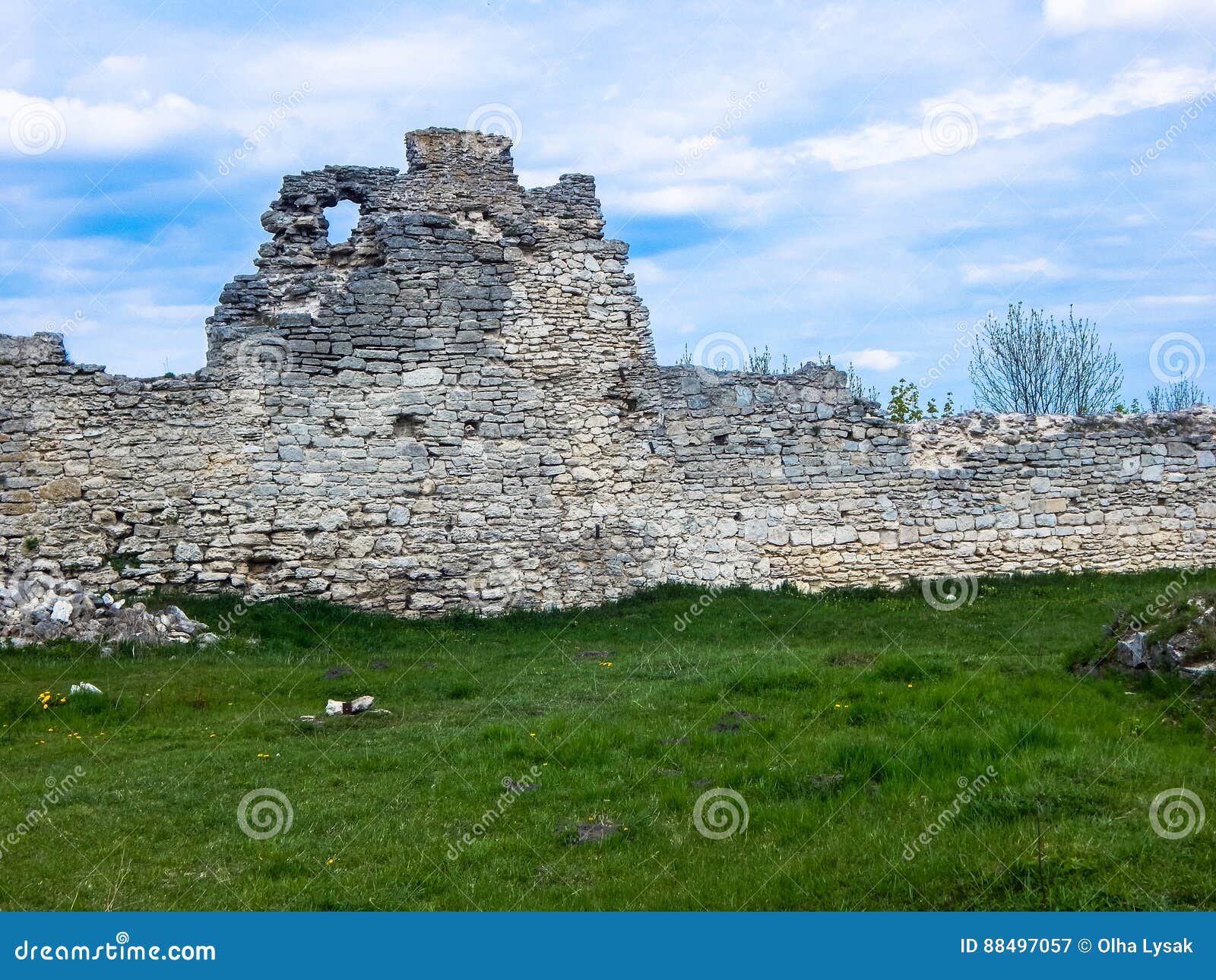 Ruins of the Old Castle Defensive Wall Stock Image - Image of style ...