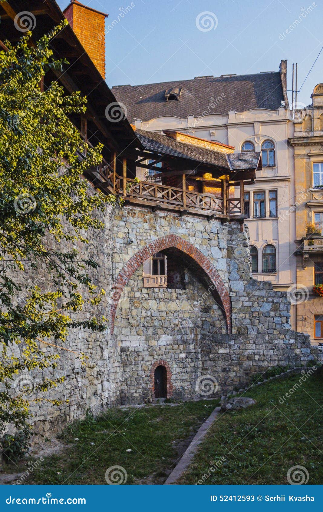 The Ruins of the Old City Wall Stock Image - Image of leaves, lviv ...