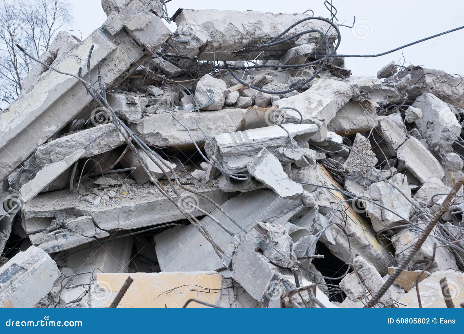 Ruins of Old Concrete Building Stock Photo - Image of stone, metal ...
