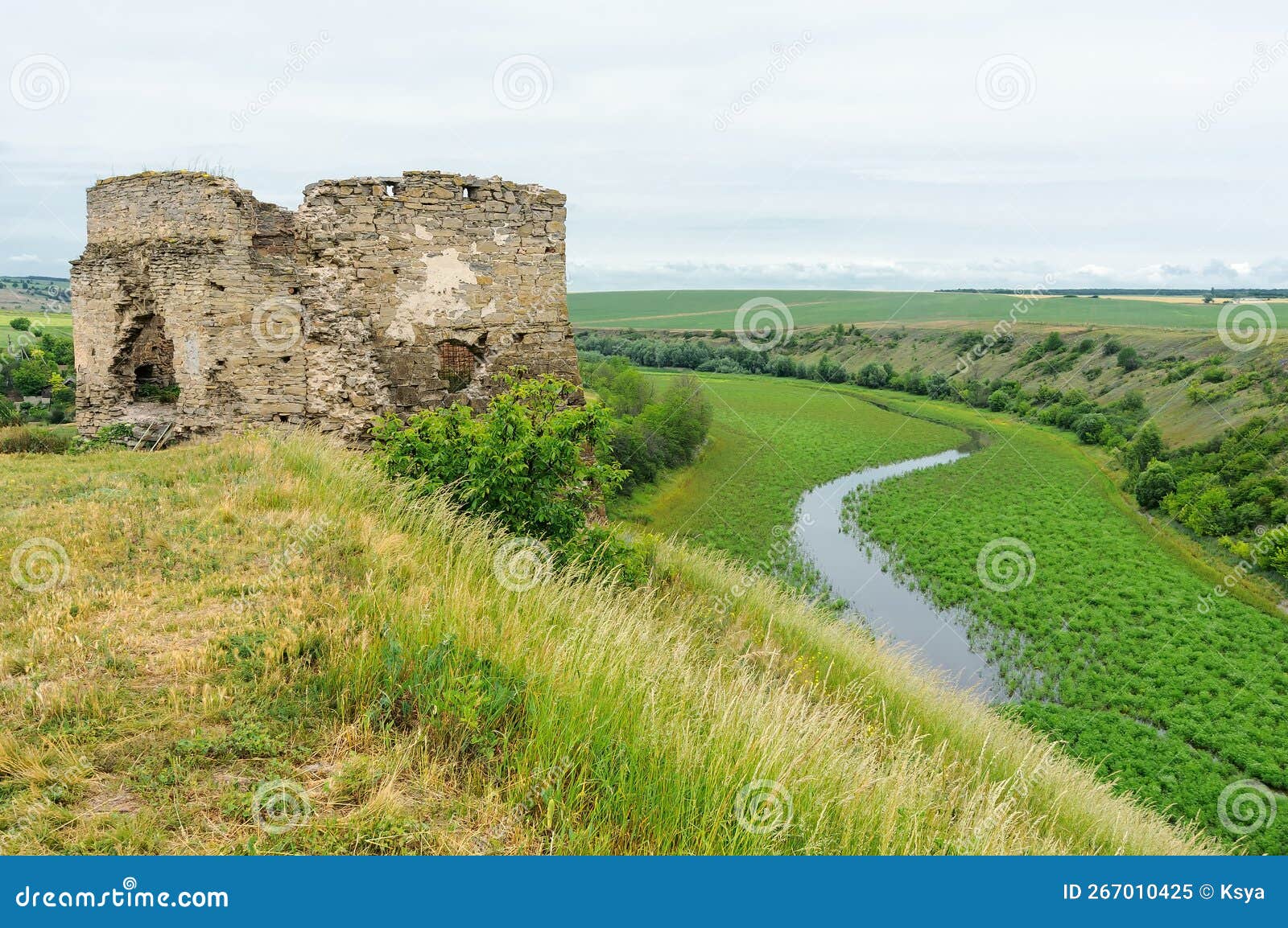 Ruins of the Old Fort on the Hill in Ukraine Stock Image - Image of ...