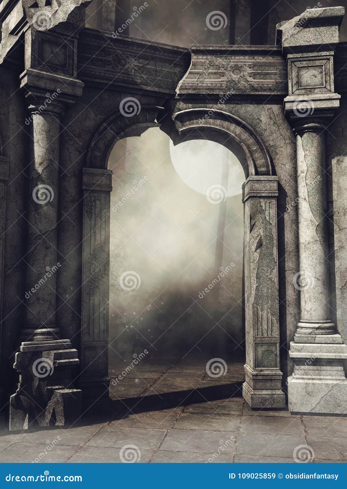 Ruined Gate To A Destroyed City Royalty-Free Stock Photography ...