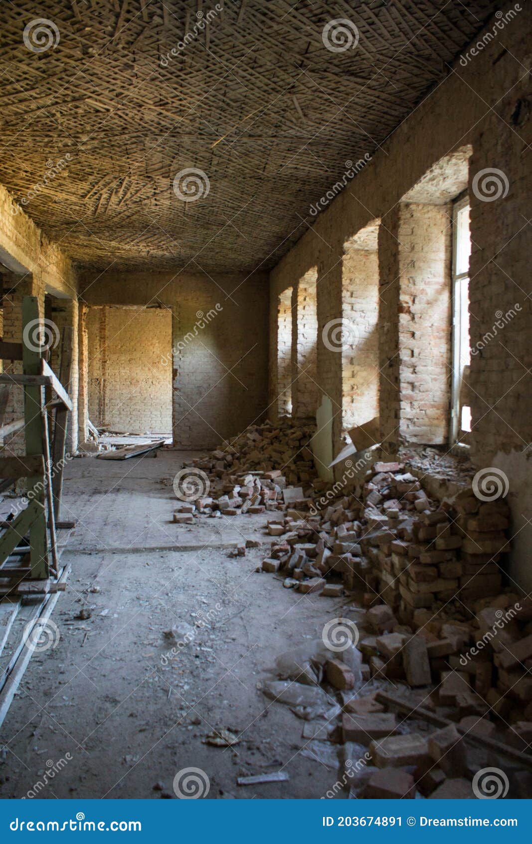 Ruins of an Old House from the Inside Stock Image - Image of arch ...