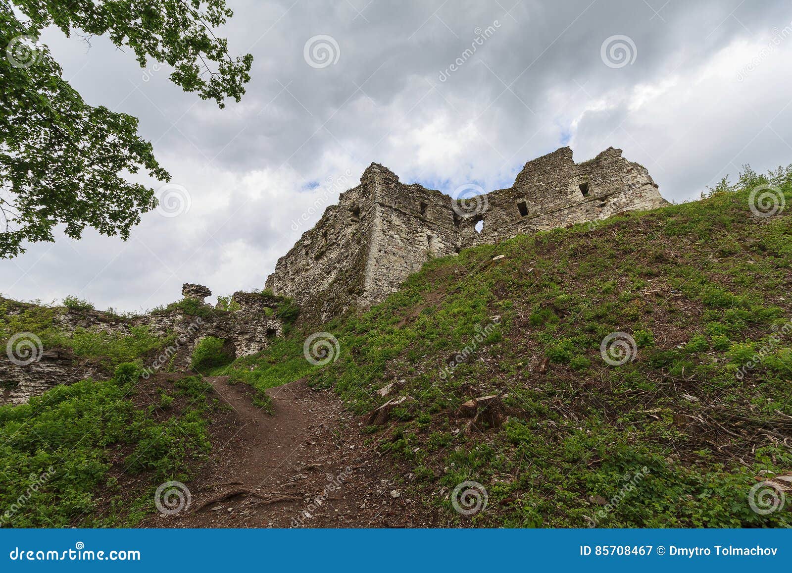 Ruins of the Old Medieval Castle. Hust Stock Image - Image of ...