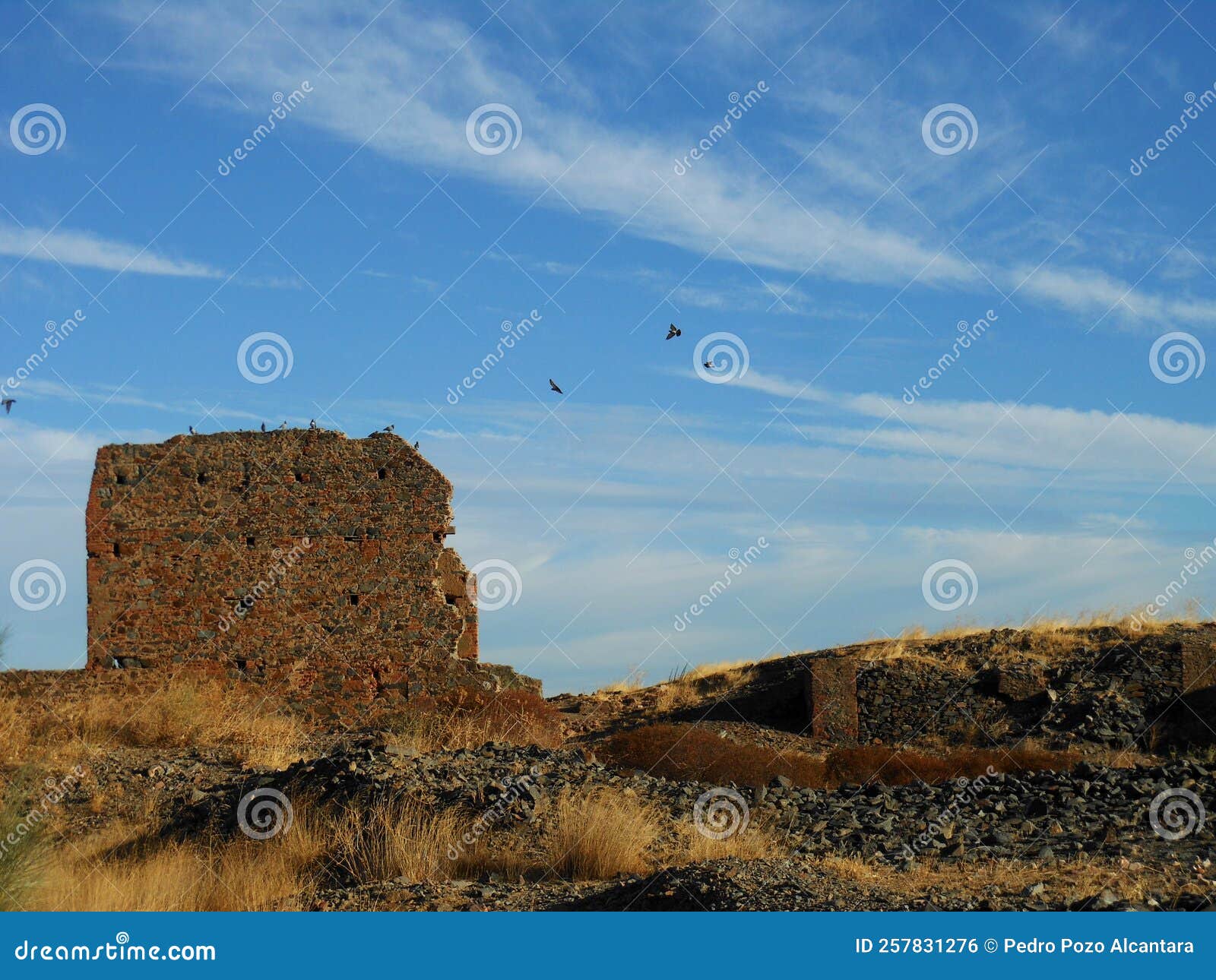 Ruins of an old mine stock photo. Image of fortress - 257831276