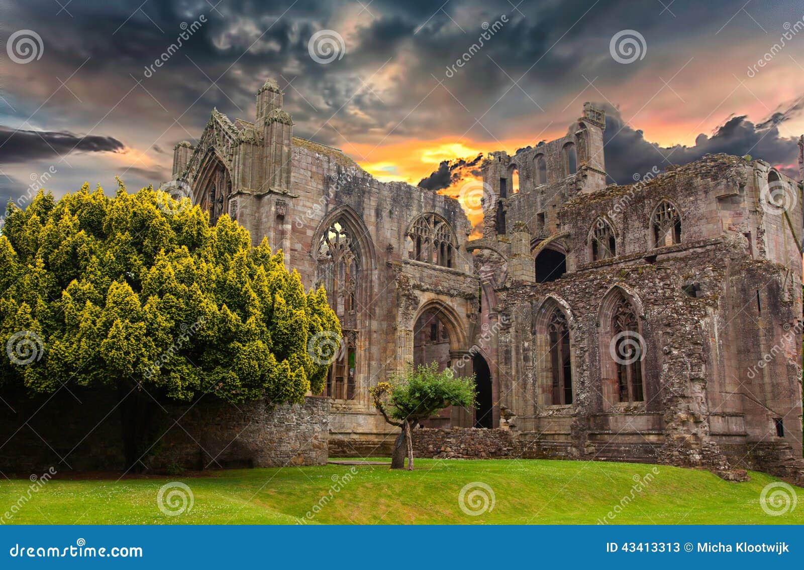Ruins of an old monastery stock image. Image of grass - 43413313