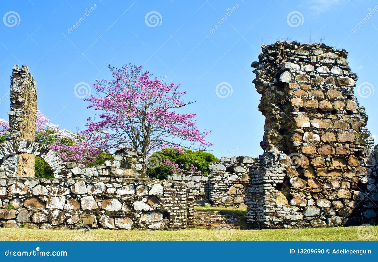 Ruins of Old Panama stock photo. Image of stone, americas - 13209690