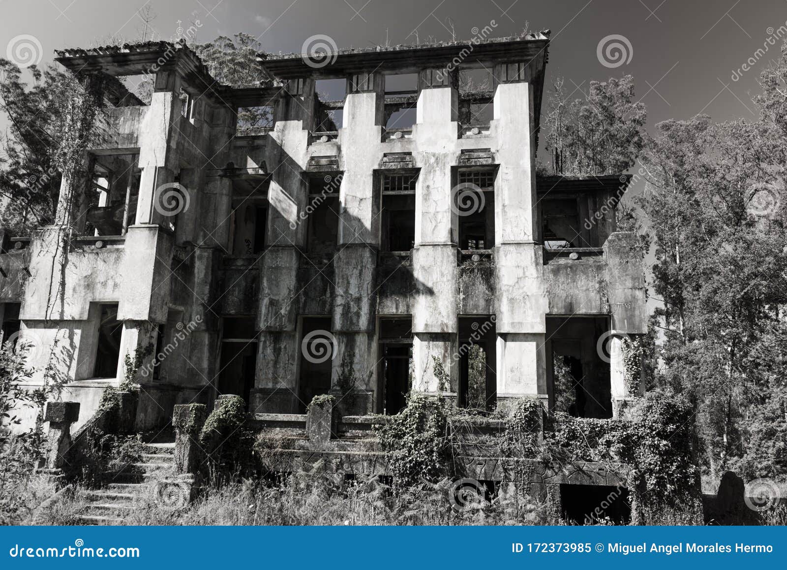 Ruins of an Old Sanatorium in Galicia Stock Image - Image of ...