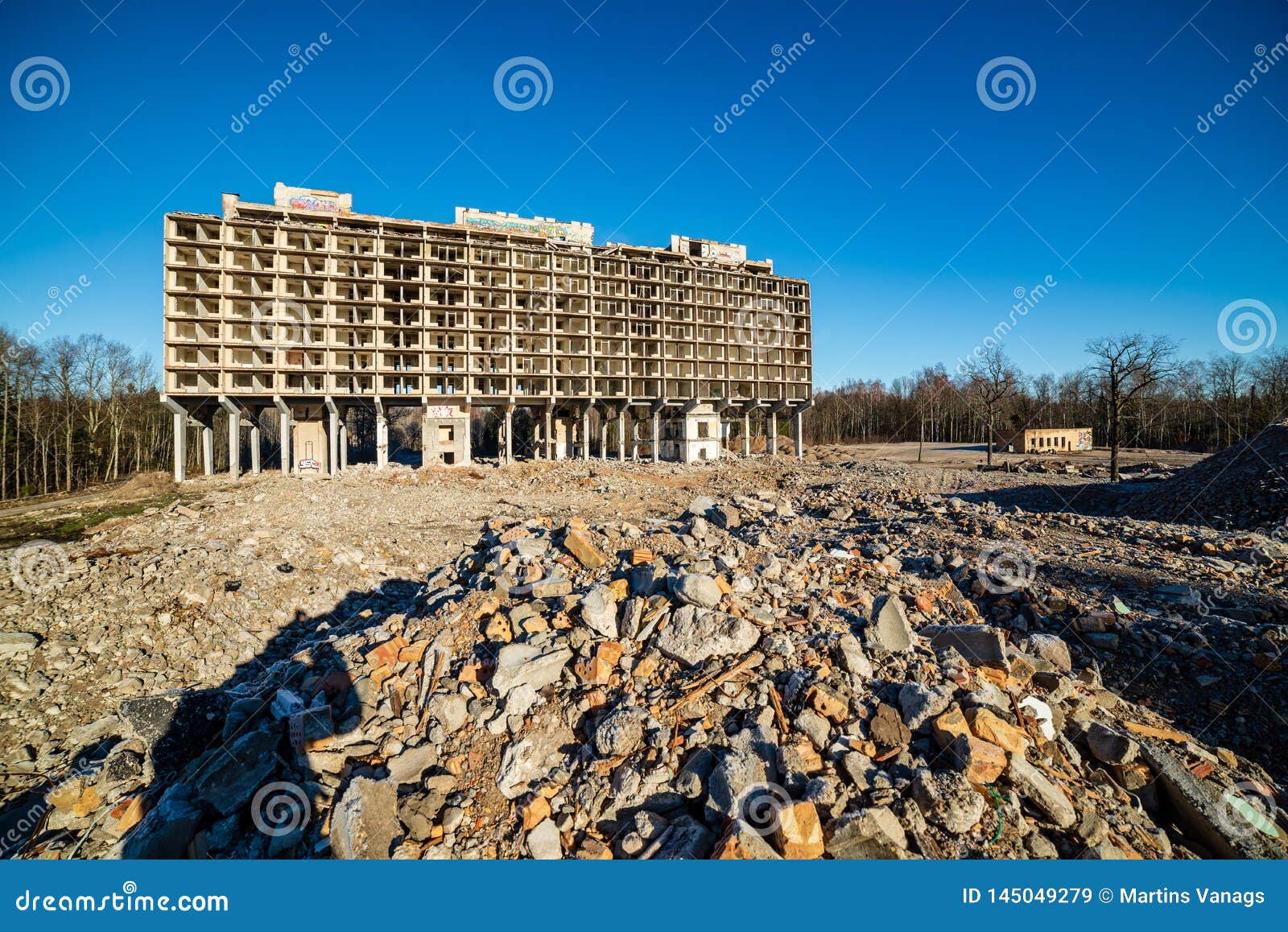 Ruins of Old White Brick Building Stock Image - Image of house, brick ...