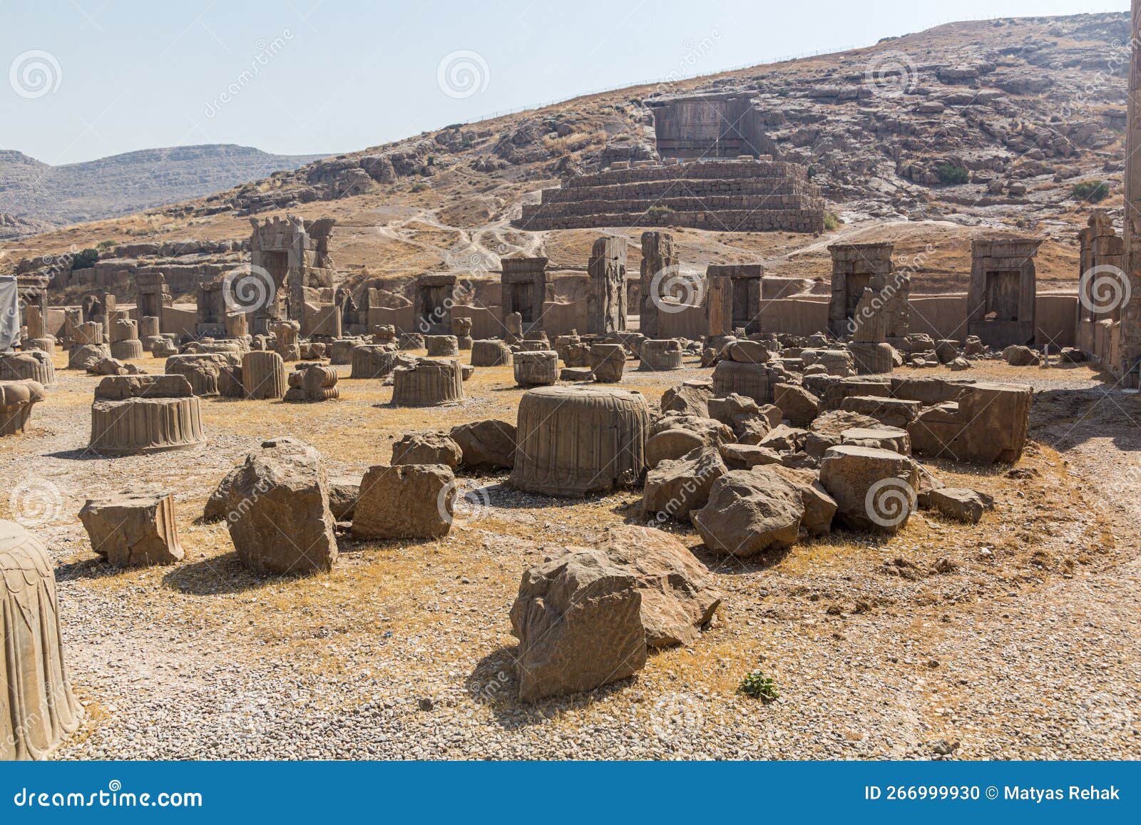 Ruins of the Palace of 100 Columns in the Ancient Persepolis, Ir Stock ...