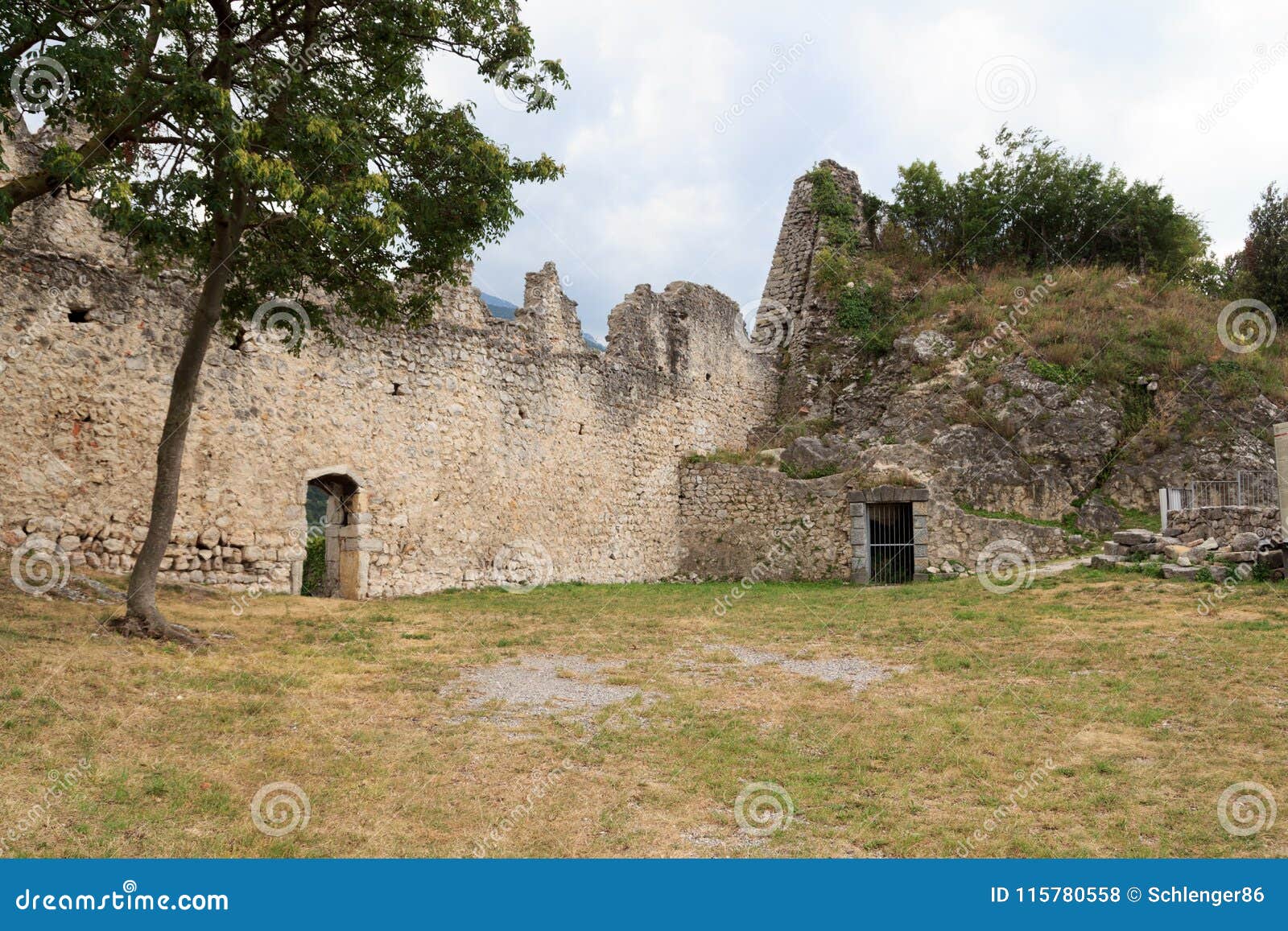 The Ruins of Penede Castle in Nago-Torbole, Italy Stock Photo - Image ...