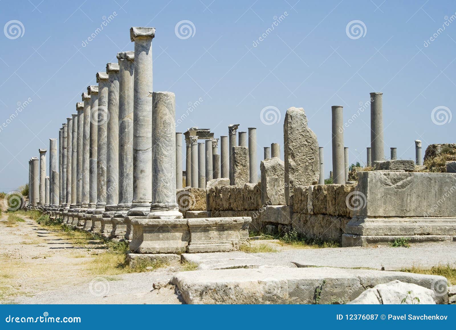 Ruins in Perga stock image. Image of anatolia, turkey - 12376087