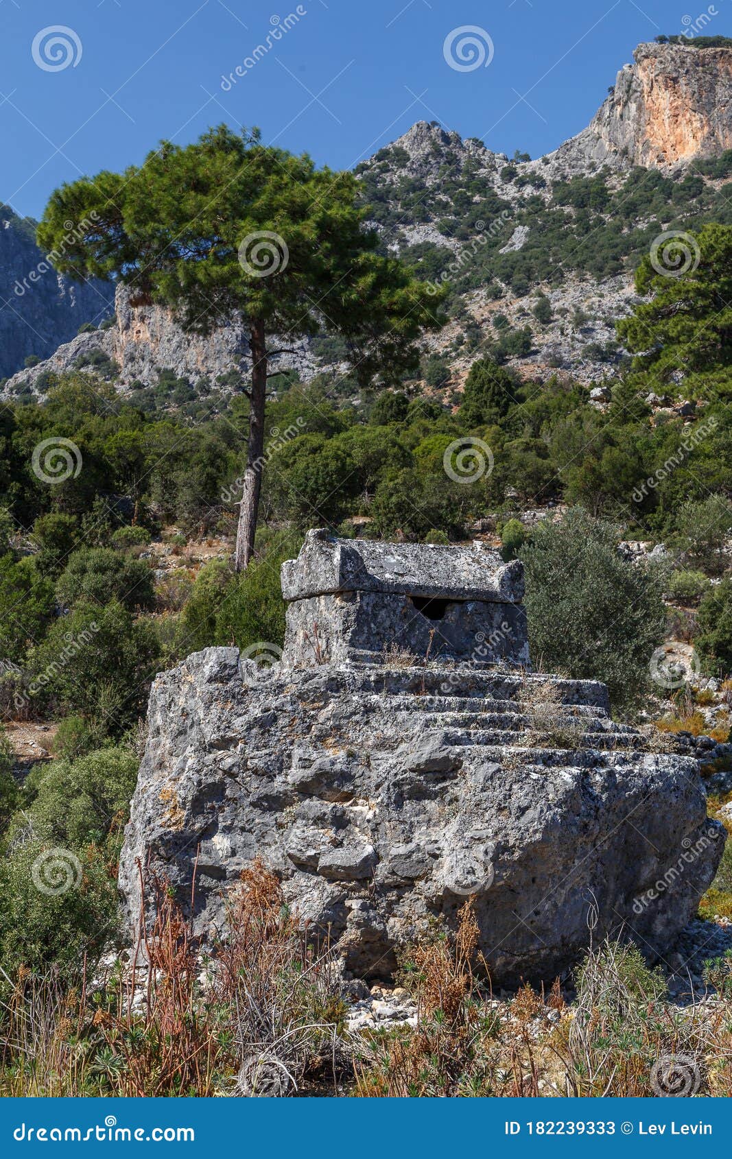 Ruins of Pinara Ancient City Stock Image - Image of grave, sarcophagus ...