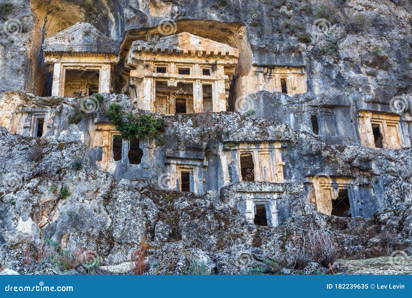 Ruins of Pinara Ancient City Stock Image - Image of architecture ...