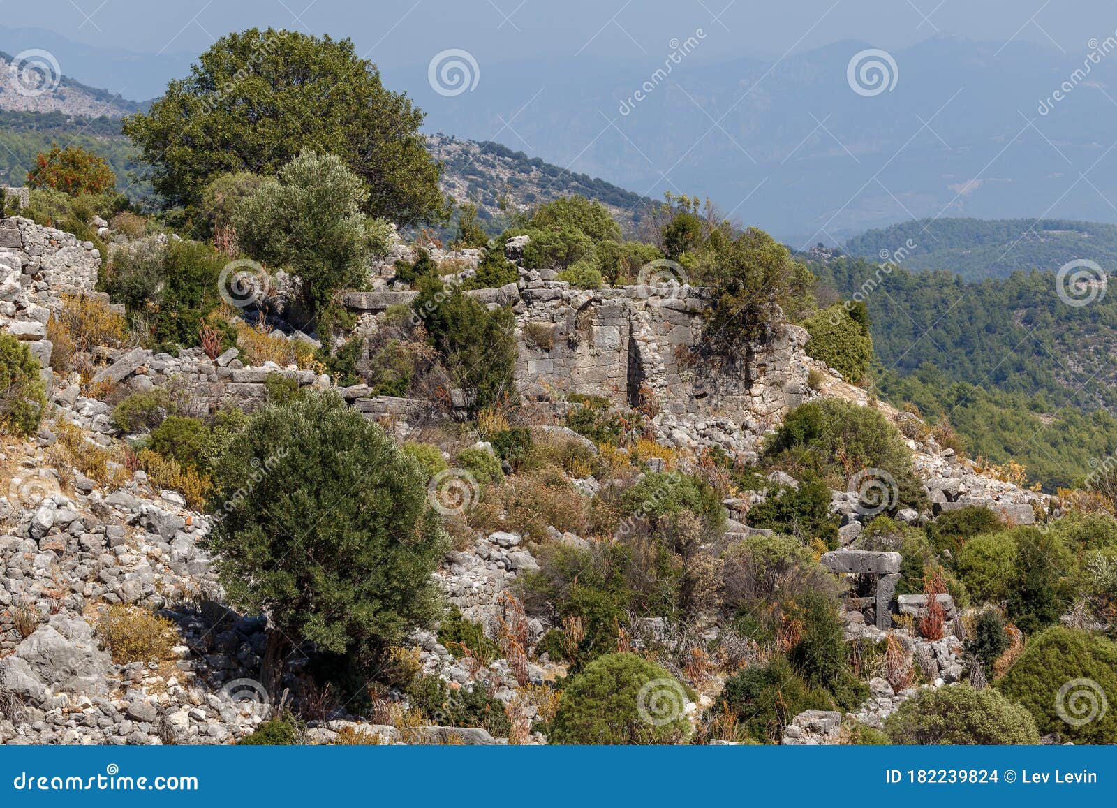 Ruins of Pinara Ancient City Stock Photo - Image of bright ...