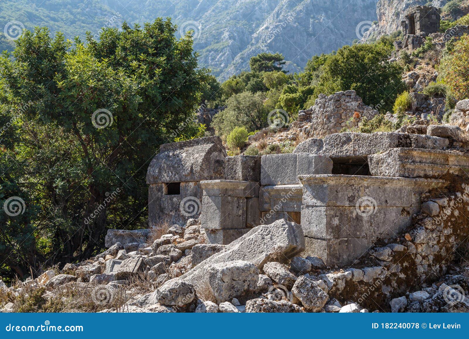 Ruins of Pinara Ancient City Stock Photo - Image of anatolia, green ...